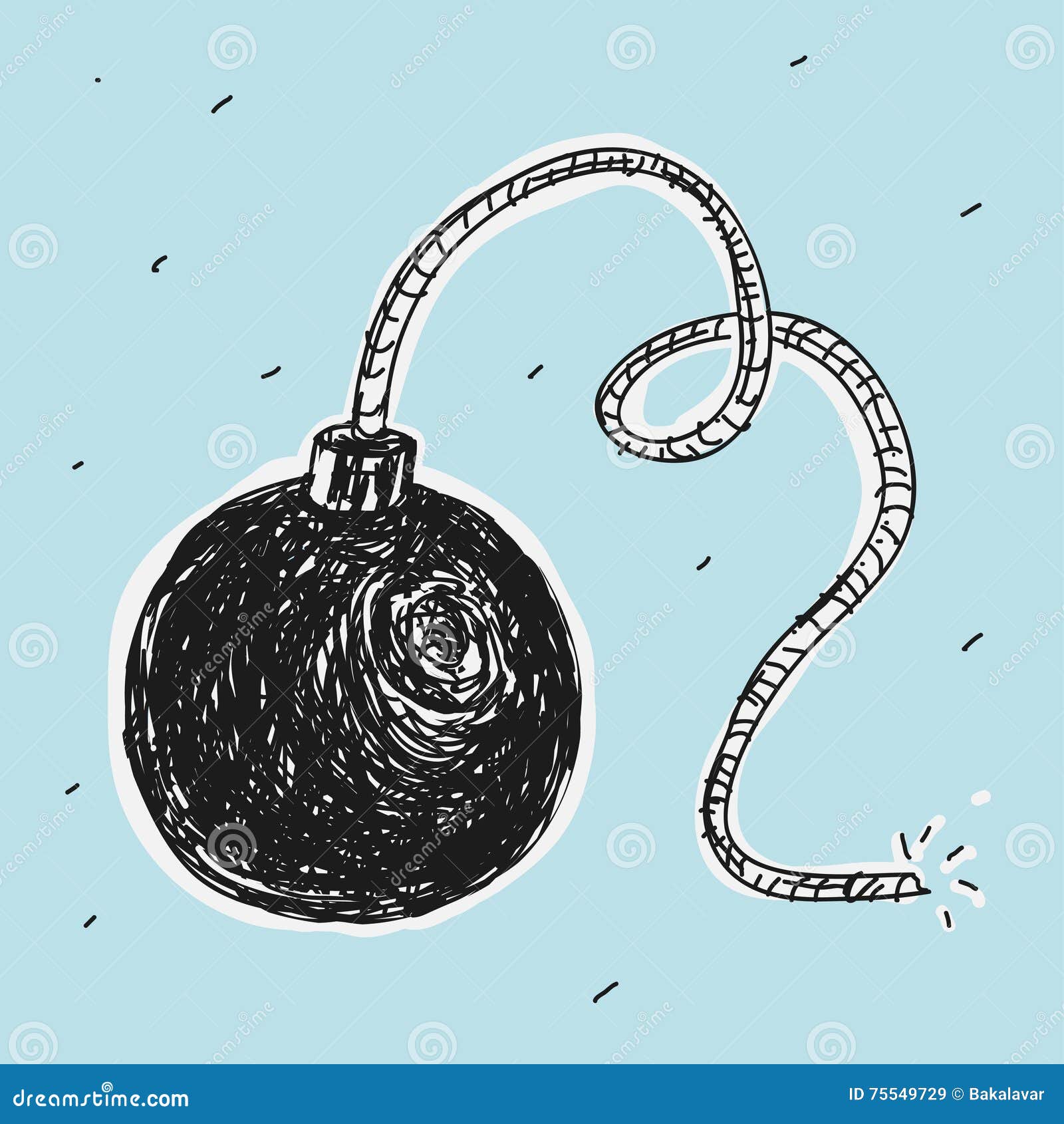 Vector Illustration Bomb Wick Stock Vector - Illustration of shells ...