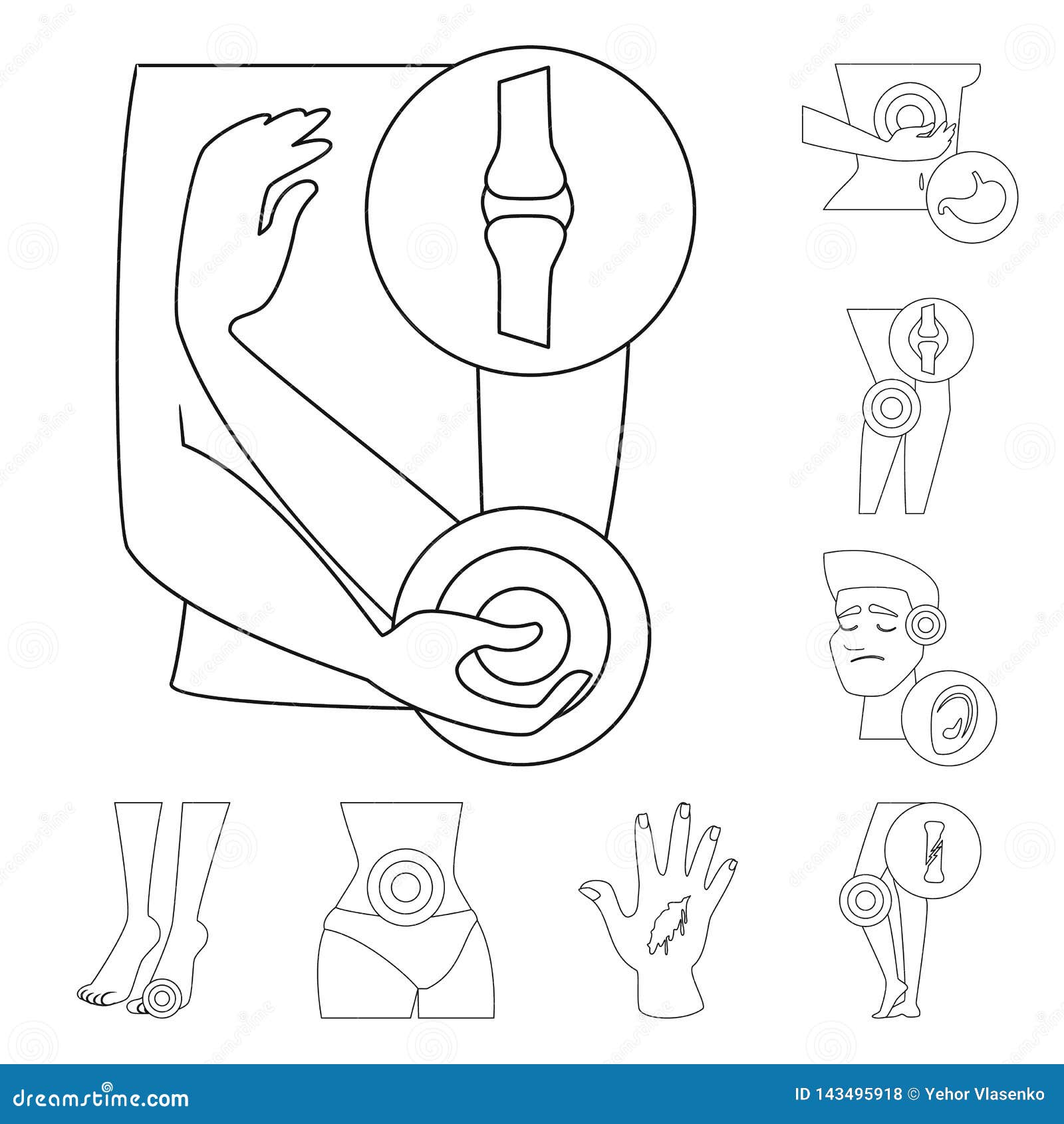 Vector Design of Bone and Inflammation Logo. Collection of Bone and ...