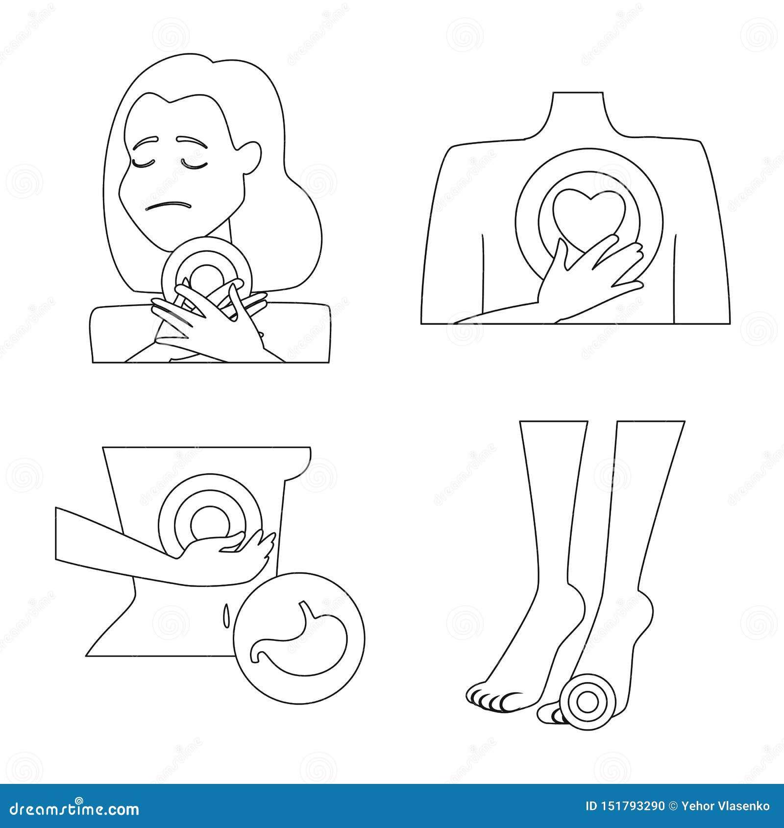 Vector Illustration of Bone and Inflammation Sign. Collection of Bone ...