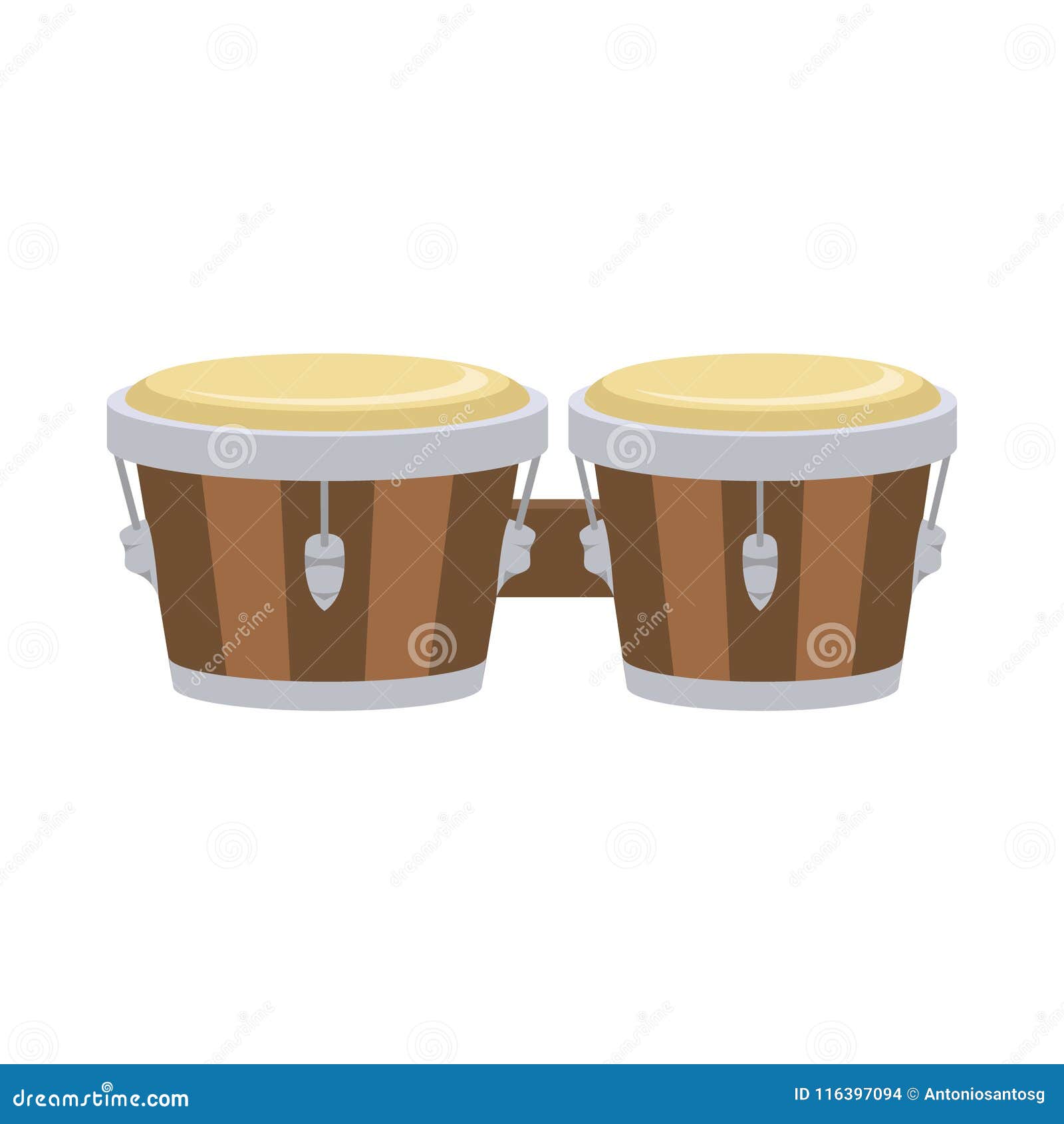 Vector Illustration Of A Bongo Isolated On White Background ...