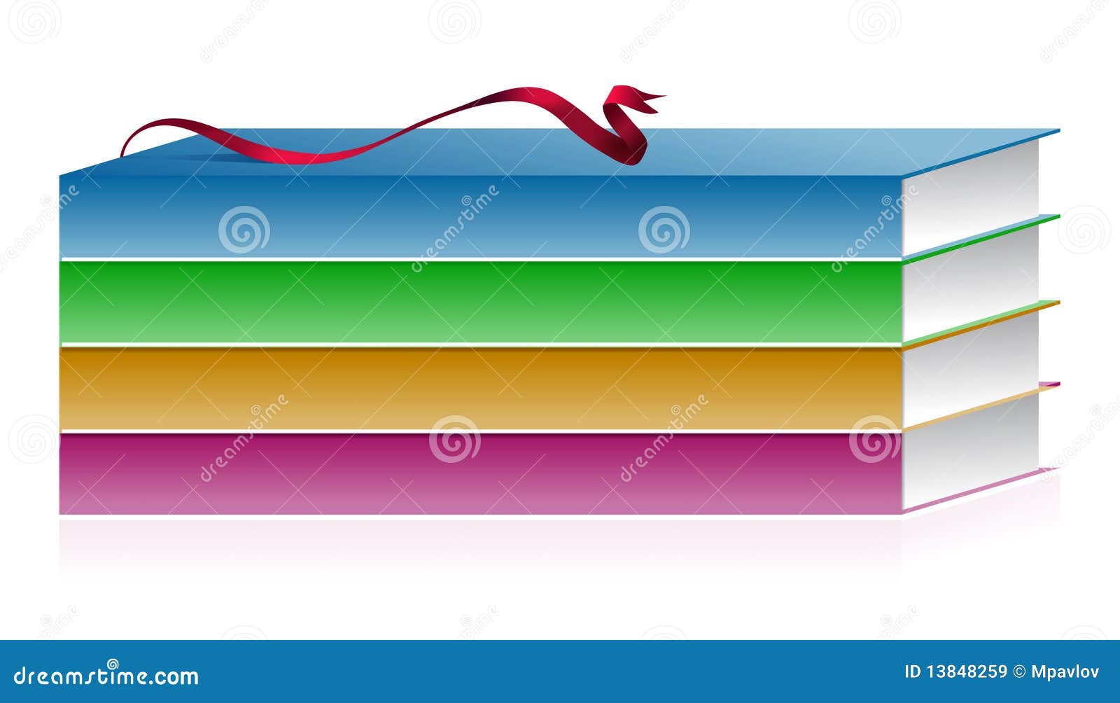Vector Illustration of Books with Ribbon Stock Vector - Illustration of ...