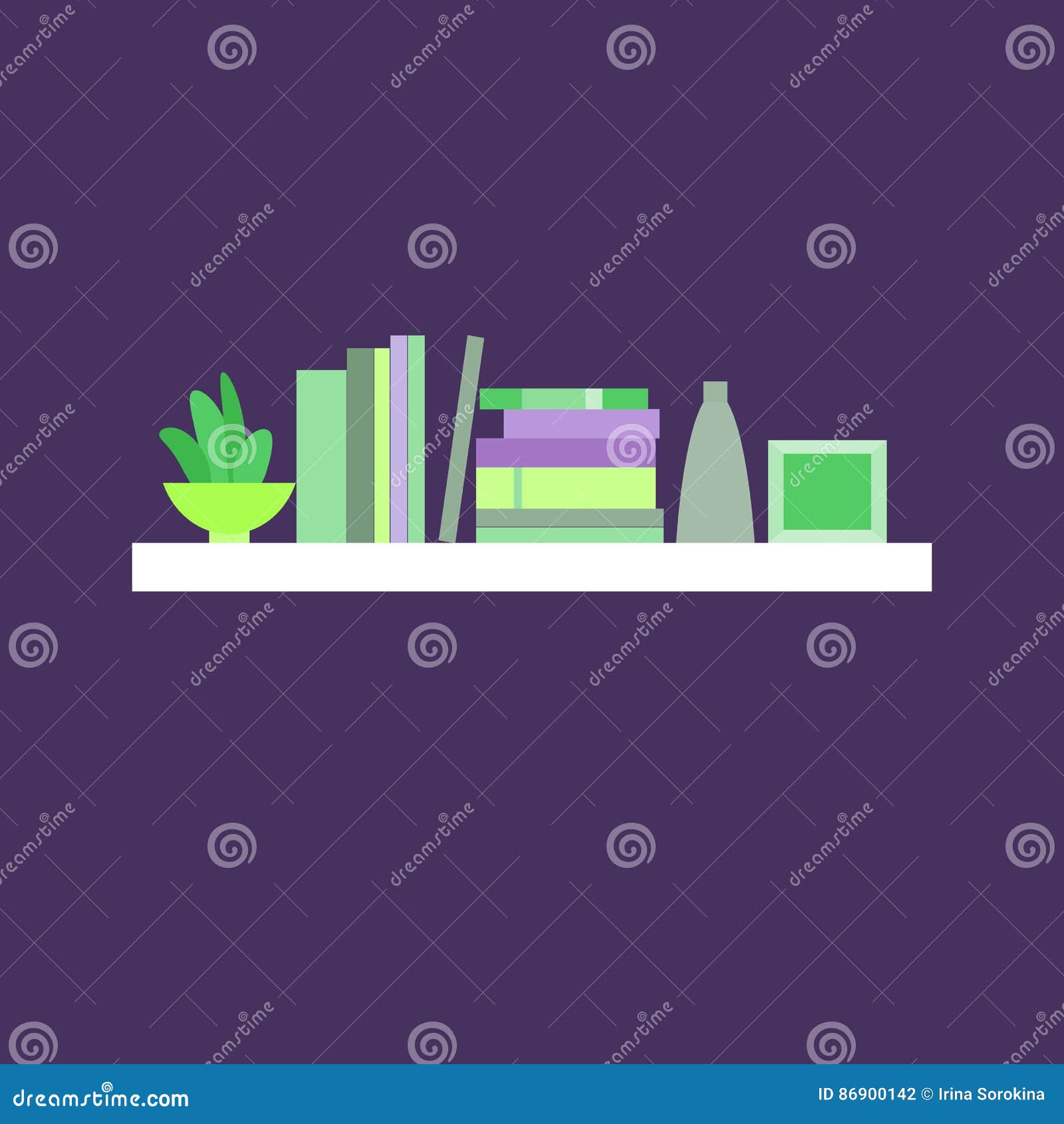 Vector Illustration. Bookshelf Stock Vector - Illustration of classic ...