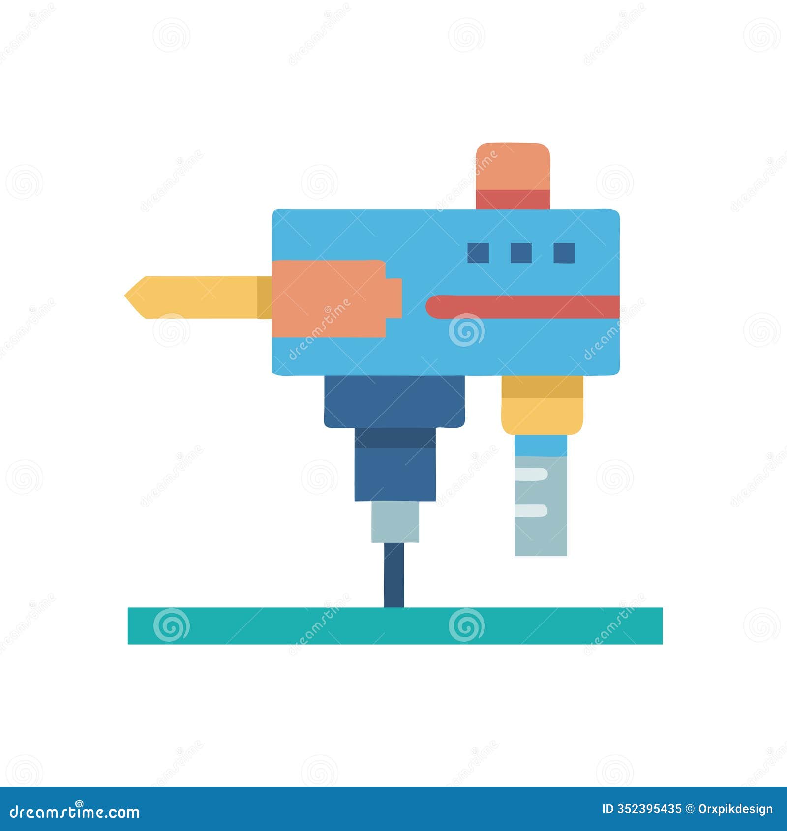 Boring Machine Design Vector Illustration Stock Illustration ...