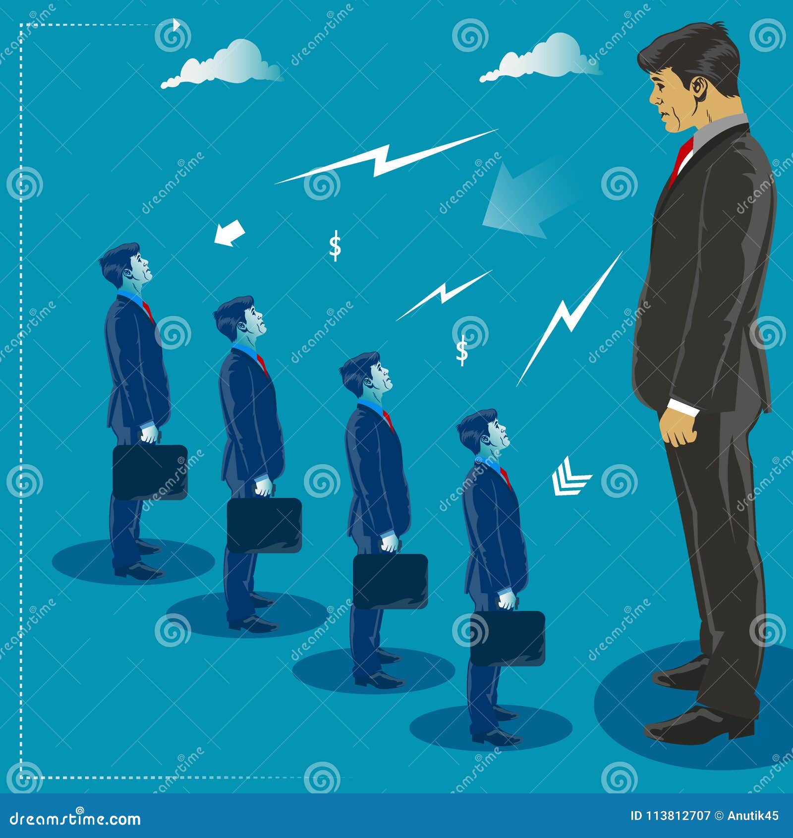 Boss and Employees. Business Concept Vector Illustration Stock Vector ...