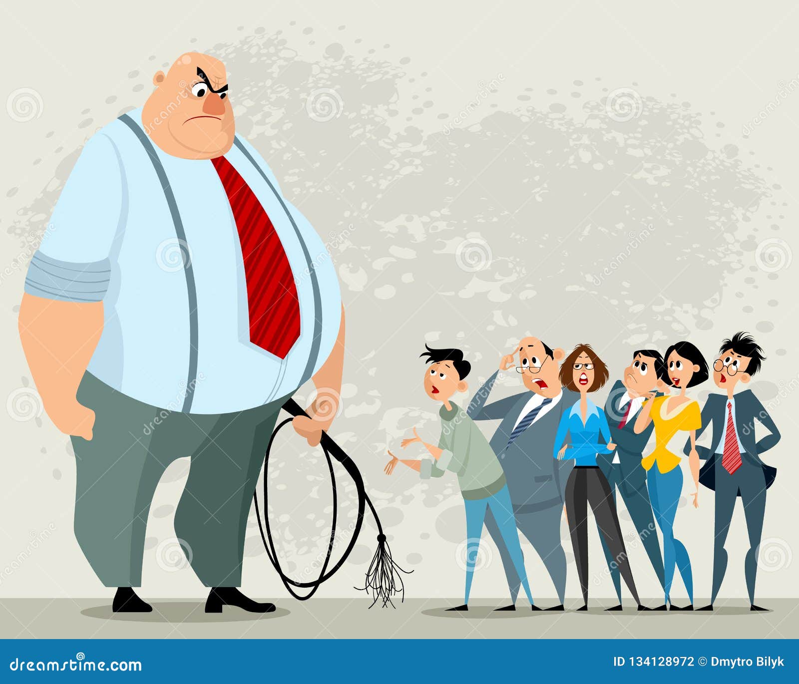Boss with whip stock vector. Illustration of employer - 134128972