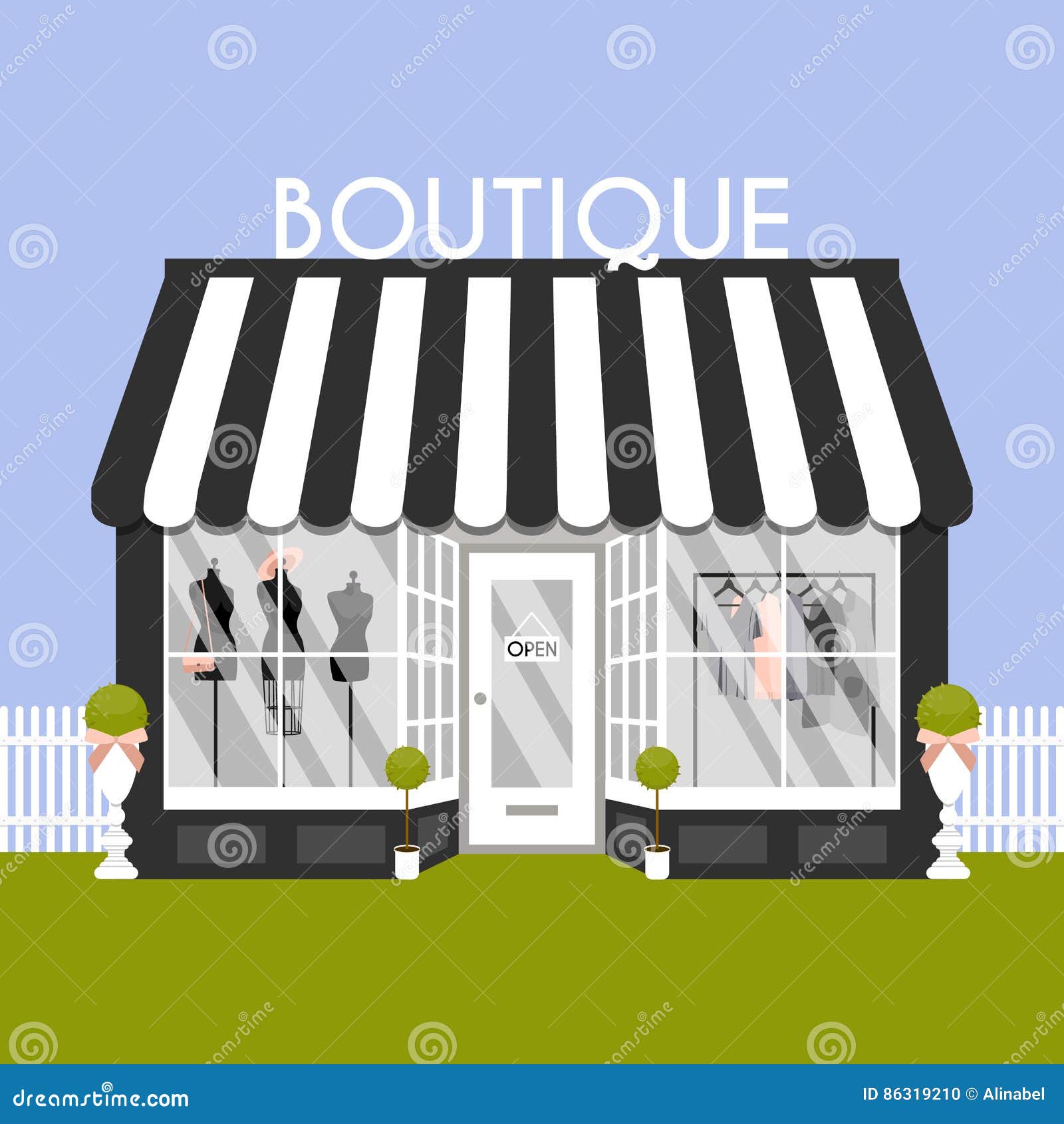 Vector Illustration with Boutique Stock Vector - Illustration of ...