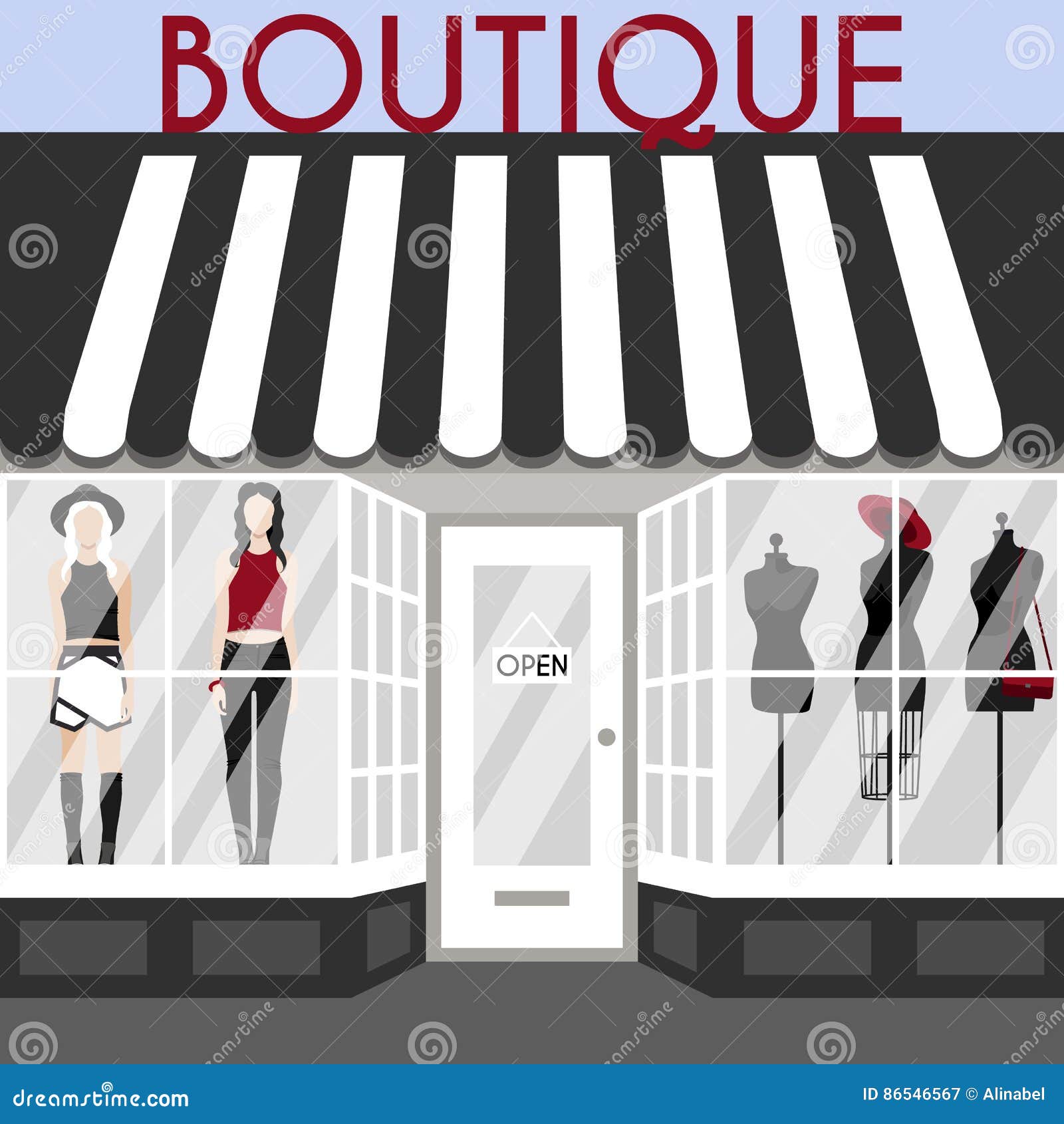 Vector Illustration with Boutique Stock Vector - Illustration of ...