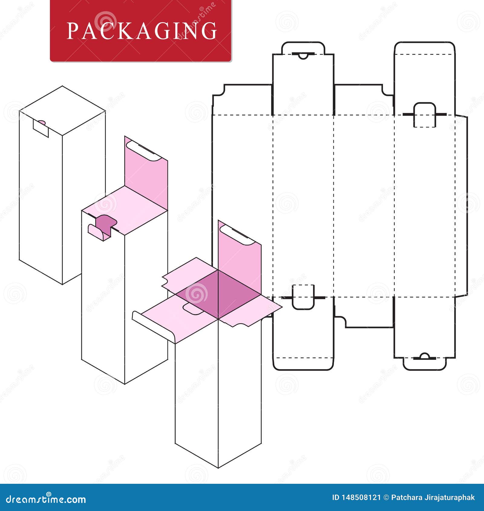 Vector Illustration of Box.Package Template Stock Vector - Illustration ...