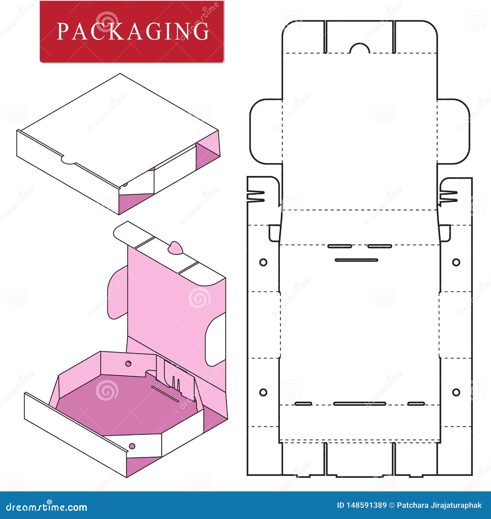 Vector Illustration of Box.Package Template Stock Vector - Illustration ...