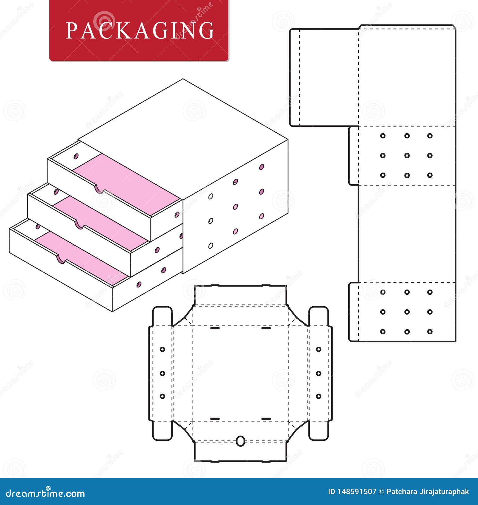 Vector Illustration of Box.Package Template Stock Illustration ...