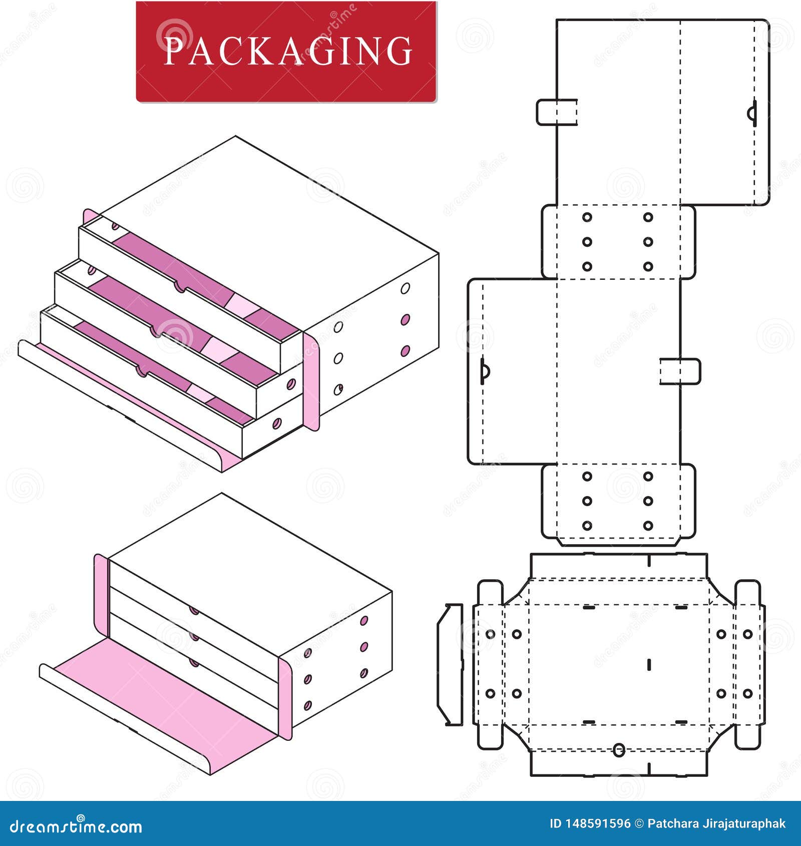 Vector Illustration of Box.Package Template Stock Vector - Illustration ...