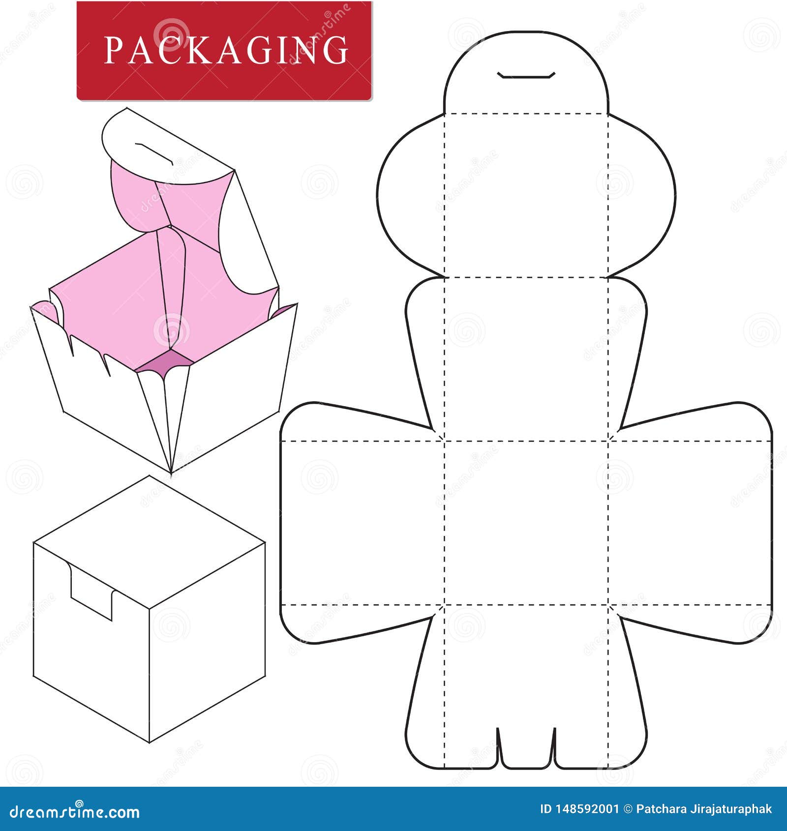 Vector Illustration of Box.Package Template Stock Vector - Illustration ...