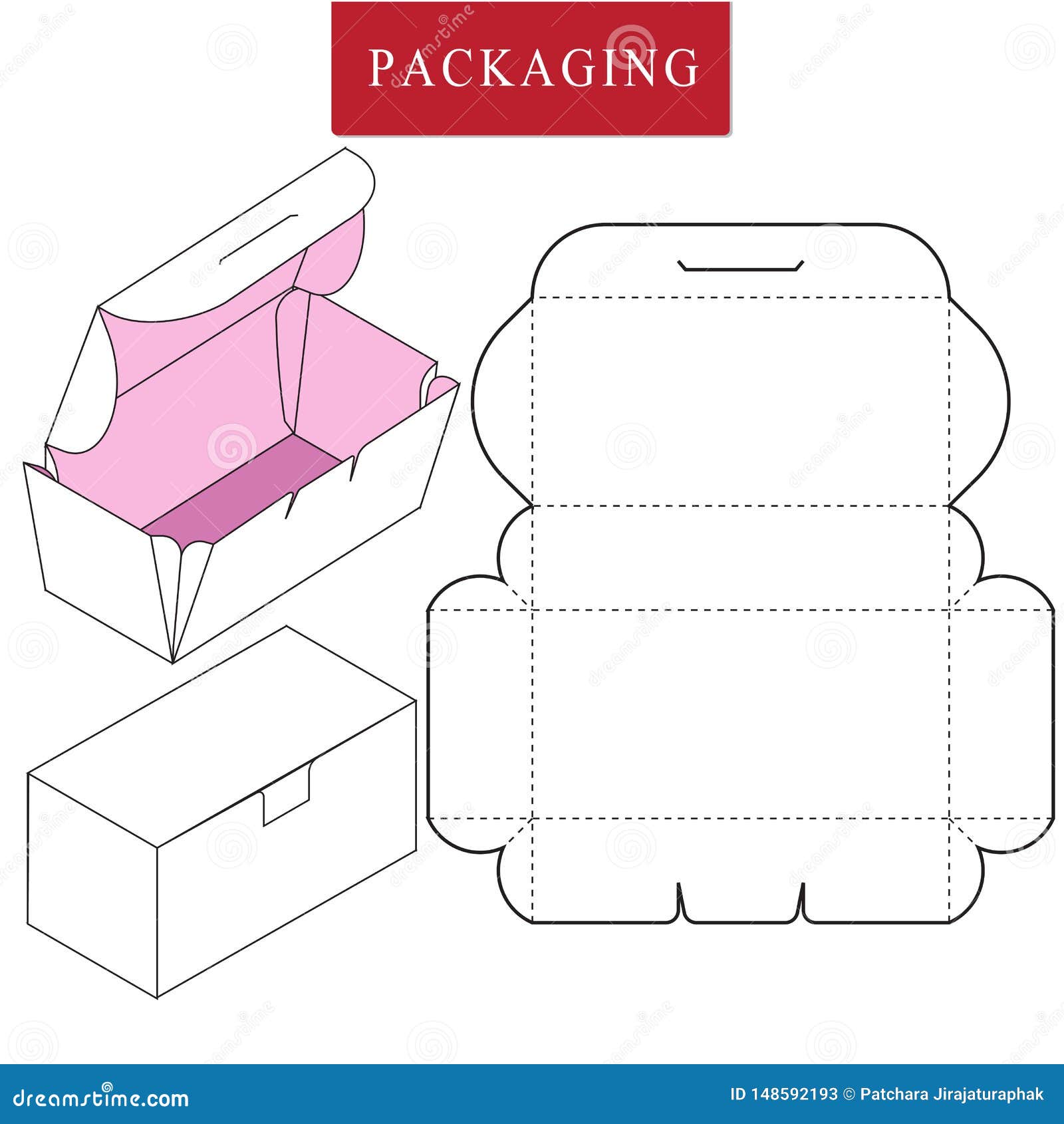 Vector Illustration of Box.Package Template Stock Vector - Illustration ...