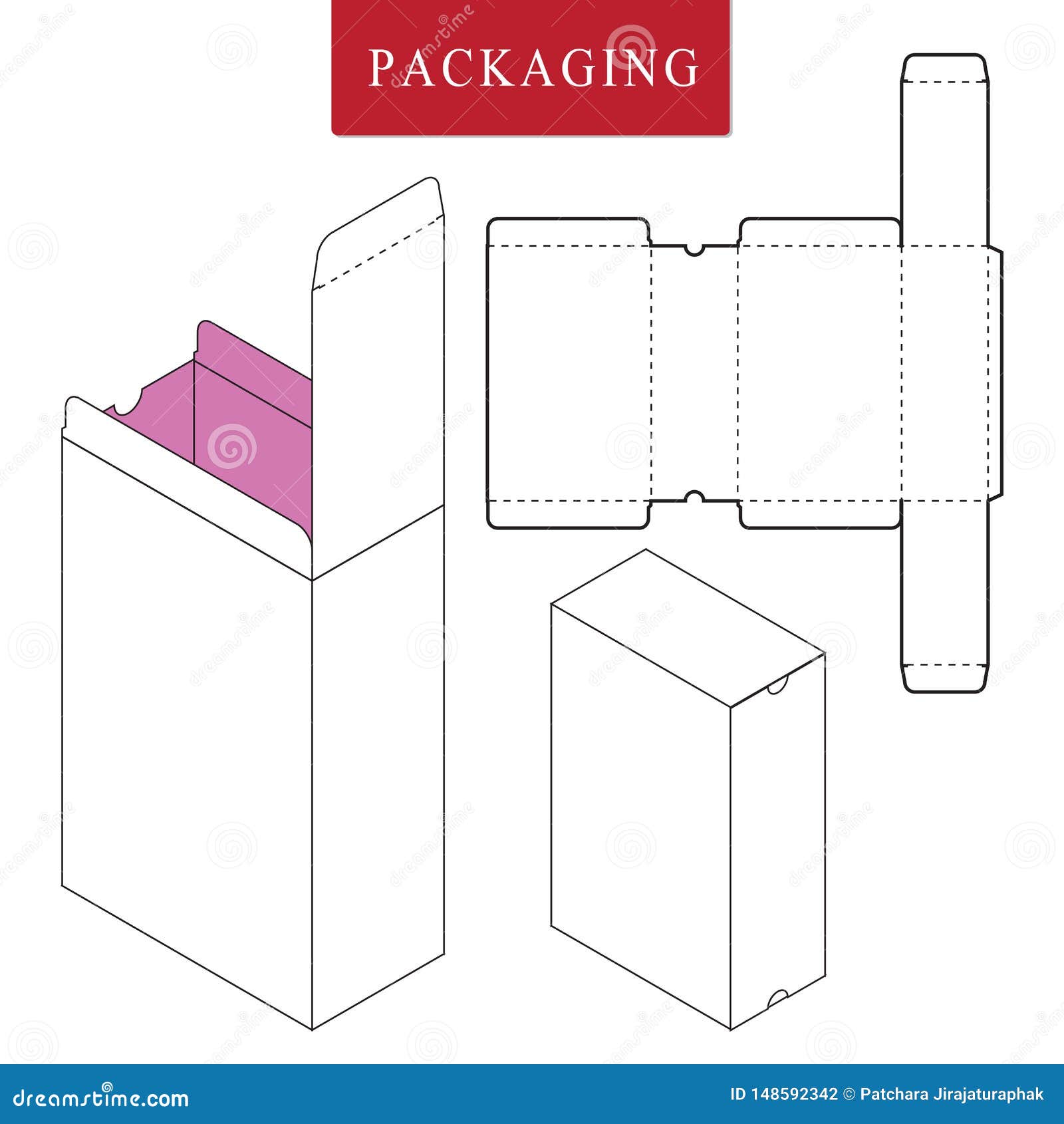Vector Illustration of Box.Package Template Stock Vector - Illustration ...