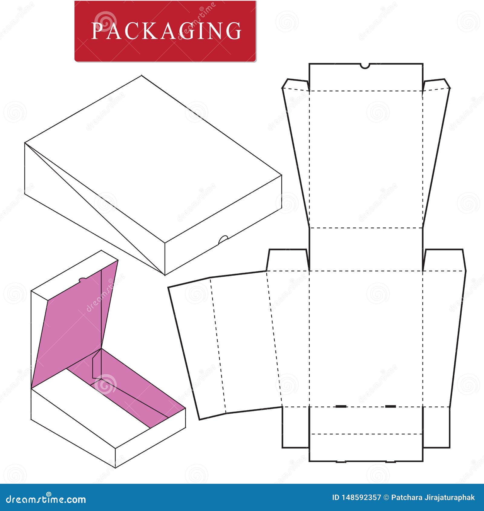 Vector Illustration of Box.Package Template Stock Vector - Illustration ...