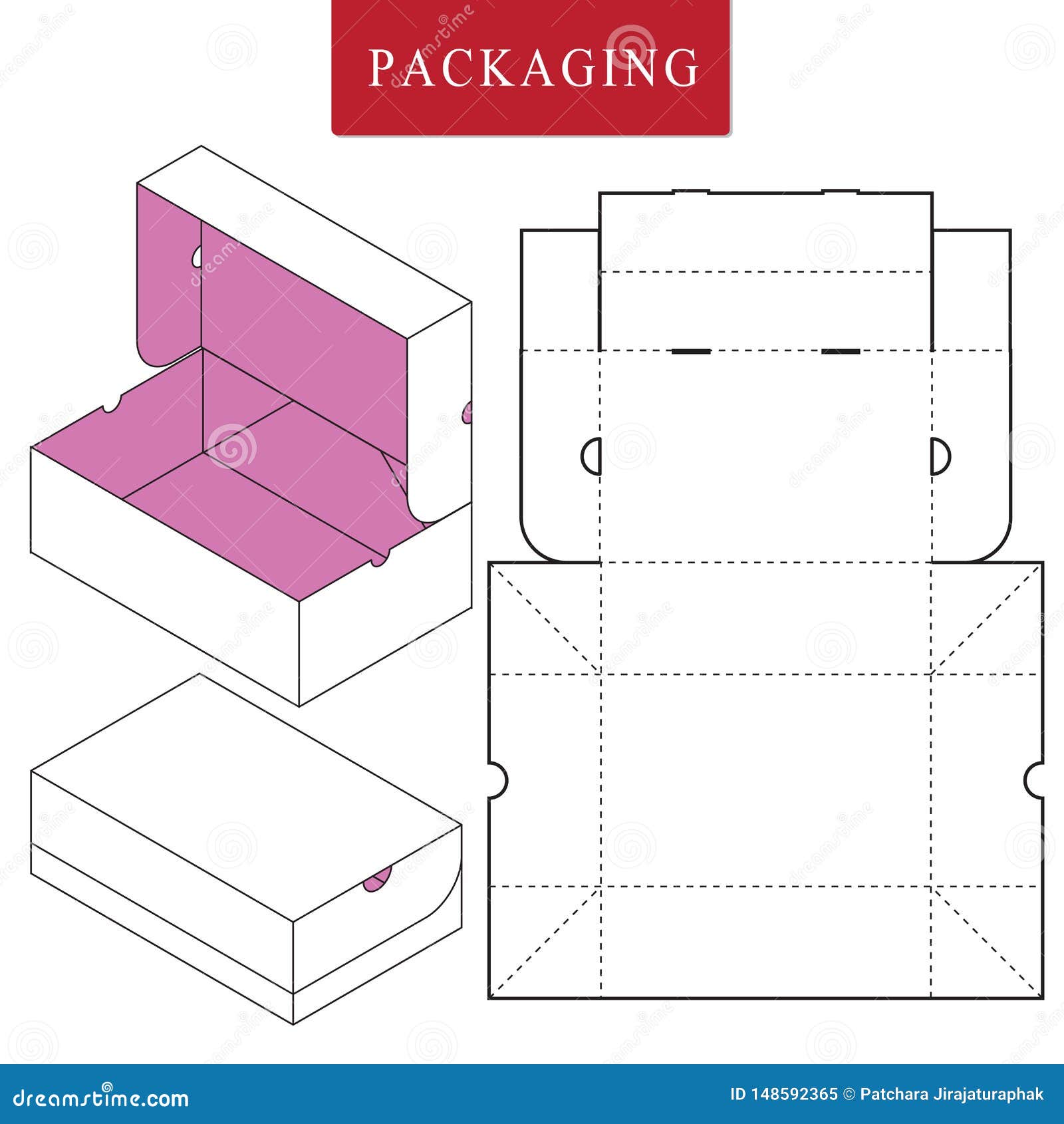Vector Illustration Of Box.Package Template. | CartoonDealer.com #148592365
