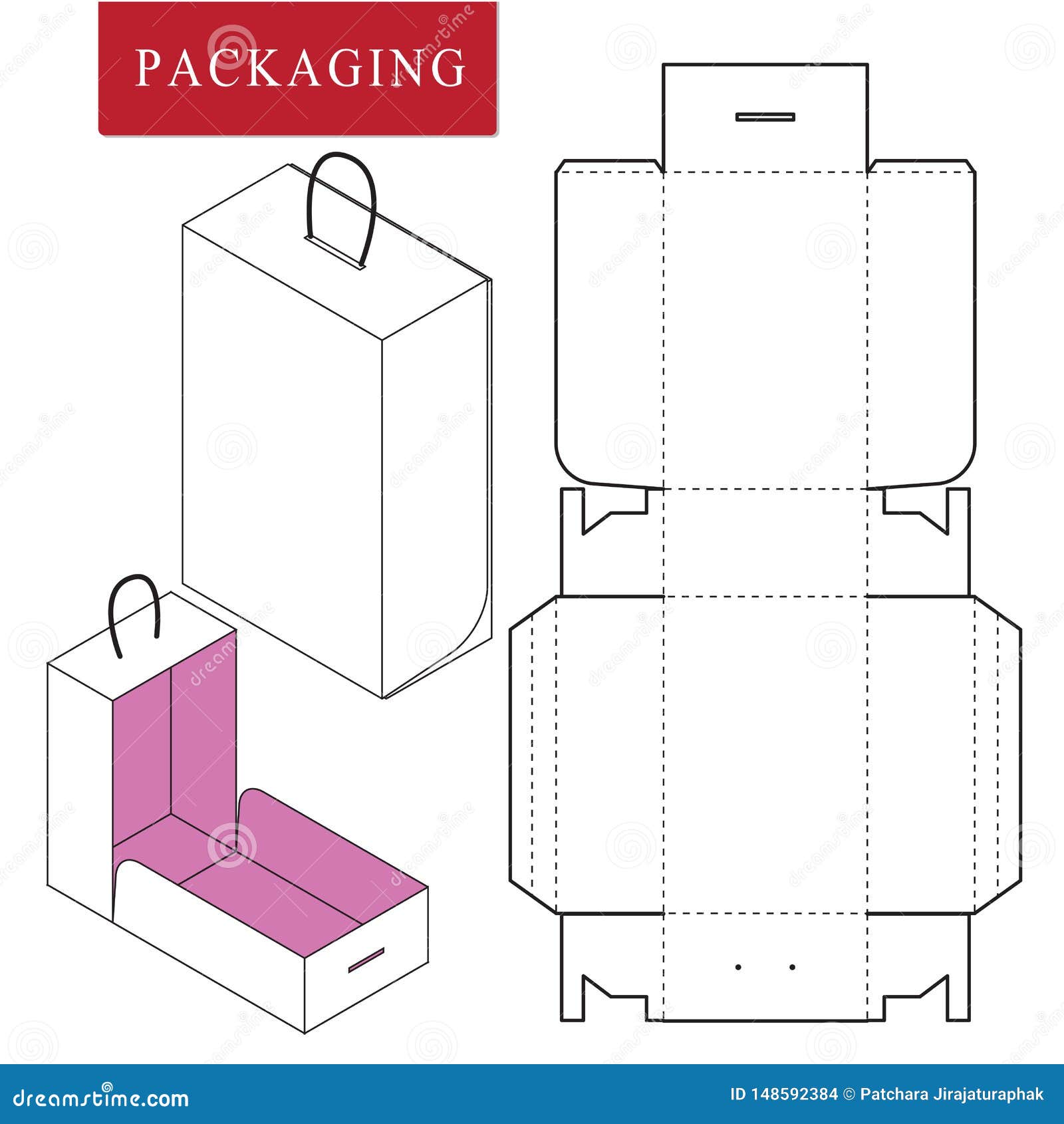 Vector Illustration of Box.Package Template Stock Vector - Illustration ...