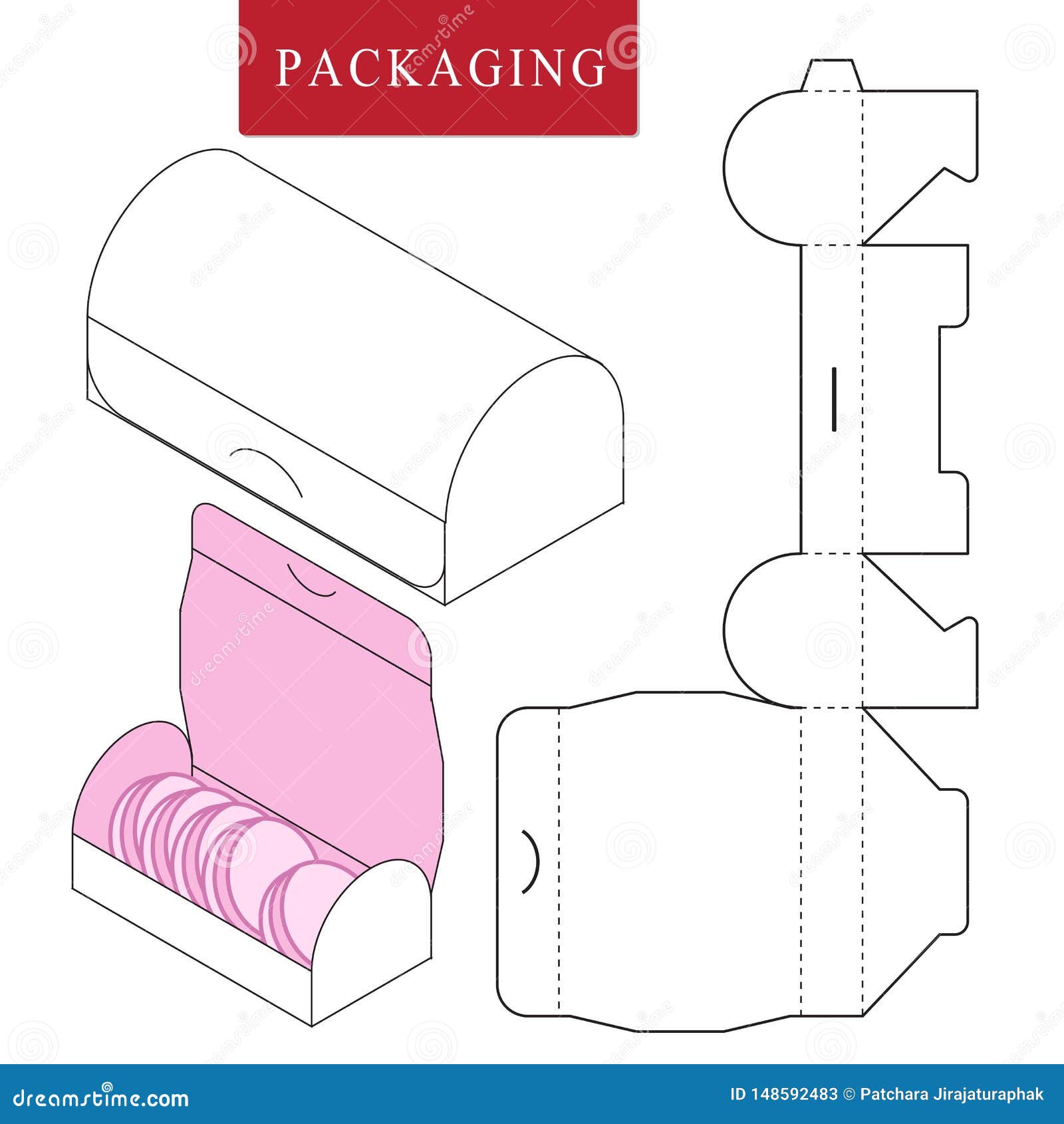 Vector Illustration Of Box.Package Template. | CartoonDealer.com #148592483