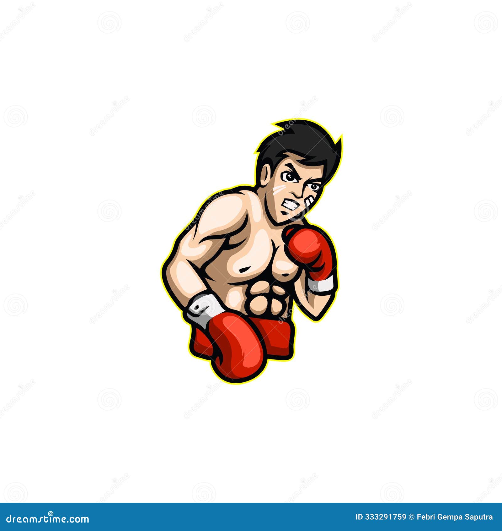 Boxer Mascot Logo Design Cartoon Vector | CartoonDealer.com #250427215