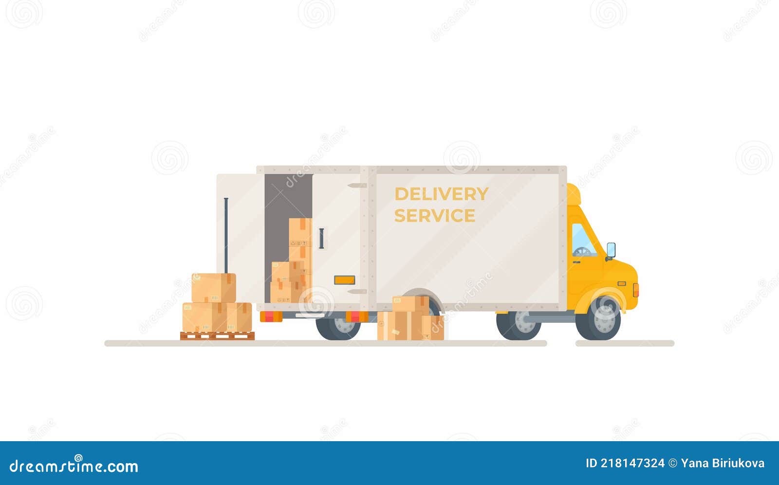 Vector Illustration of Boxes,drawing of Delivery Express. Stock Vector ...