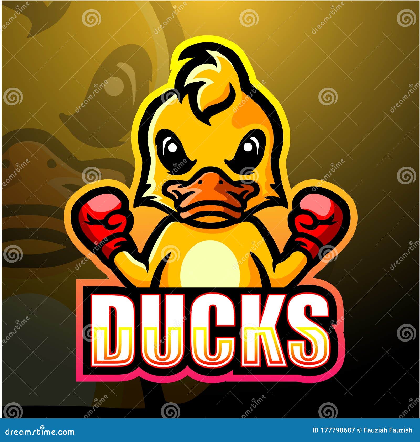 Boxing Duck Mascot Esport Logo Design Stock Vector - Illustration of ...