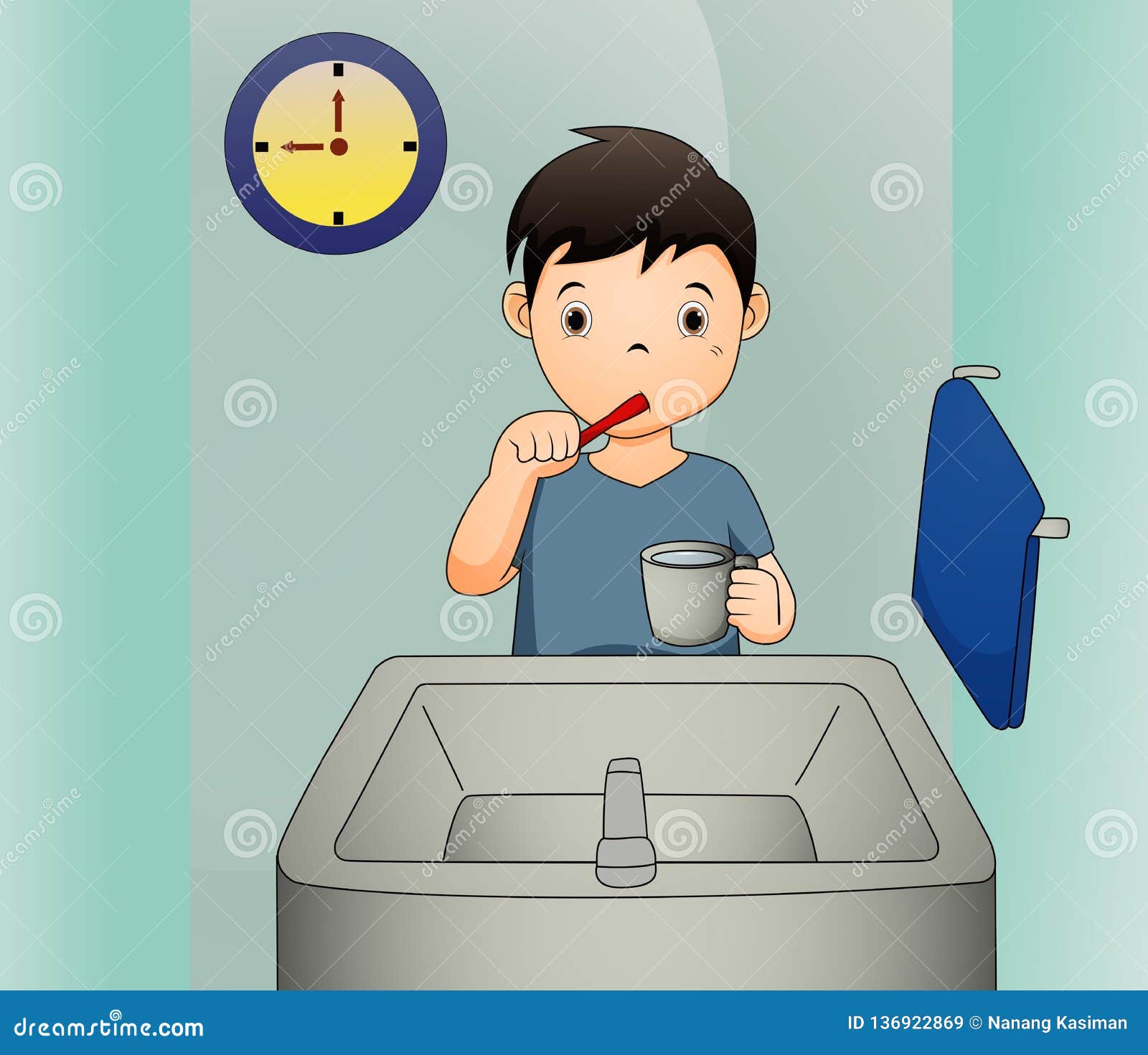 Cartoon Boy Brushing His Teeth Stock Illustrations – 82 Cartoon Boy ...