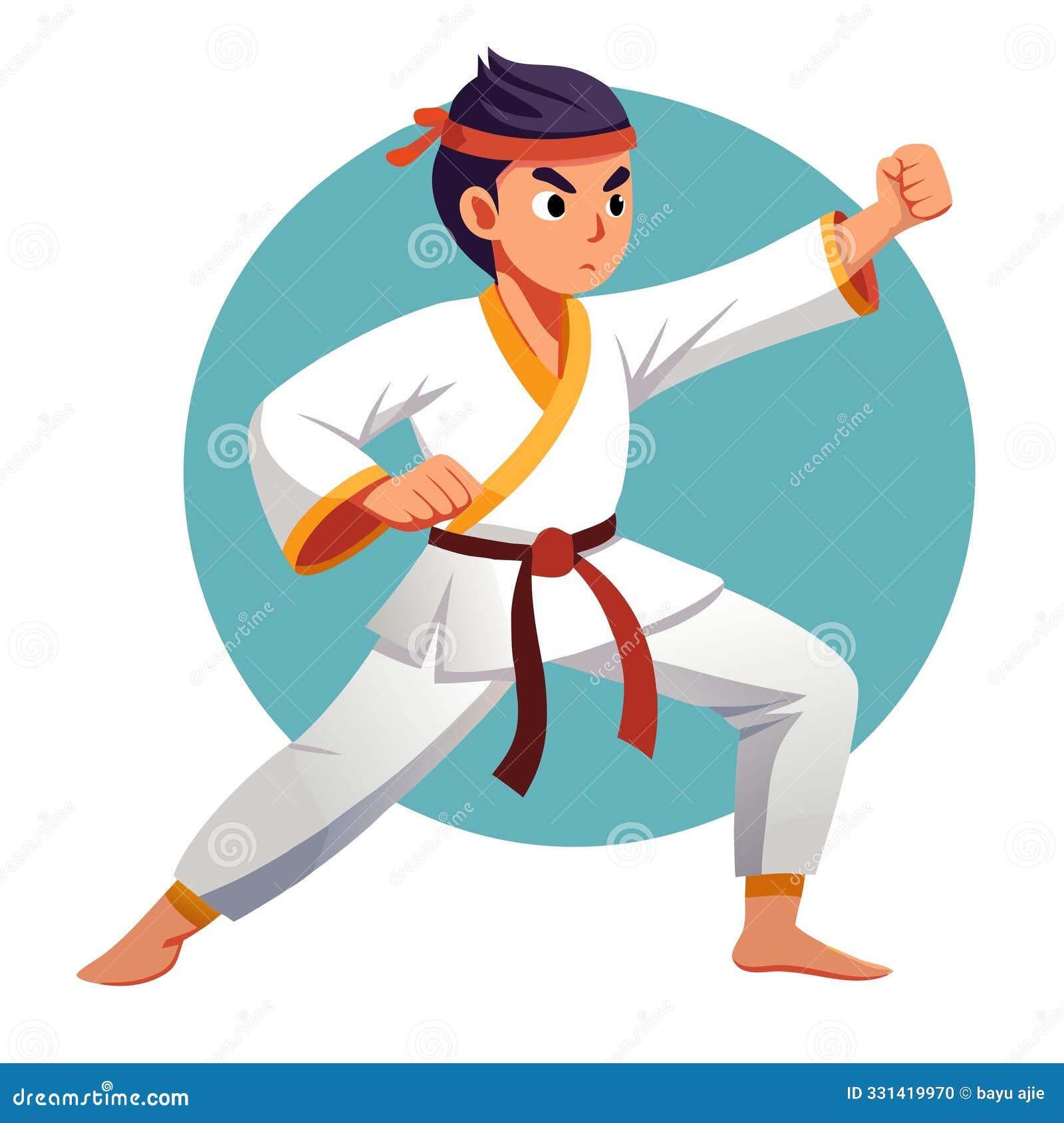 Vector Illustration of a Boy Practicing Karate. Ai Image Generated ...