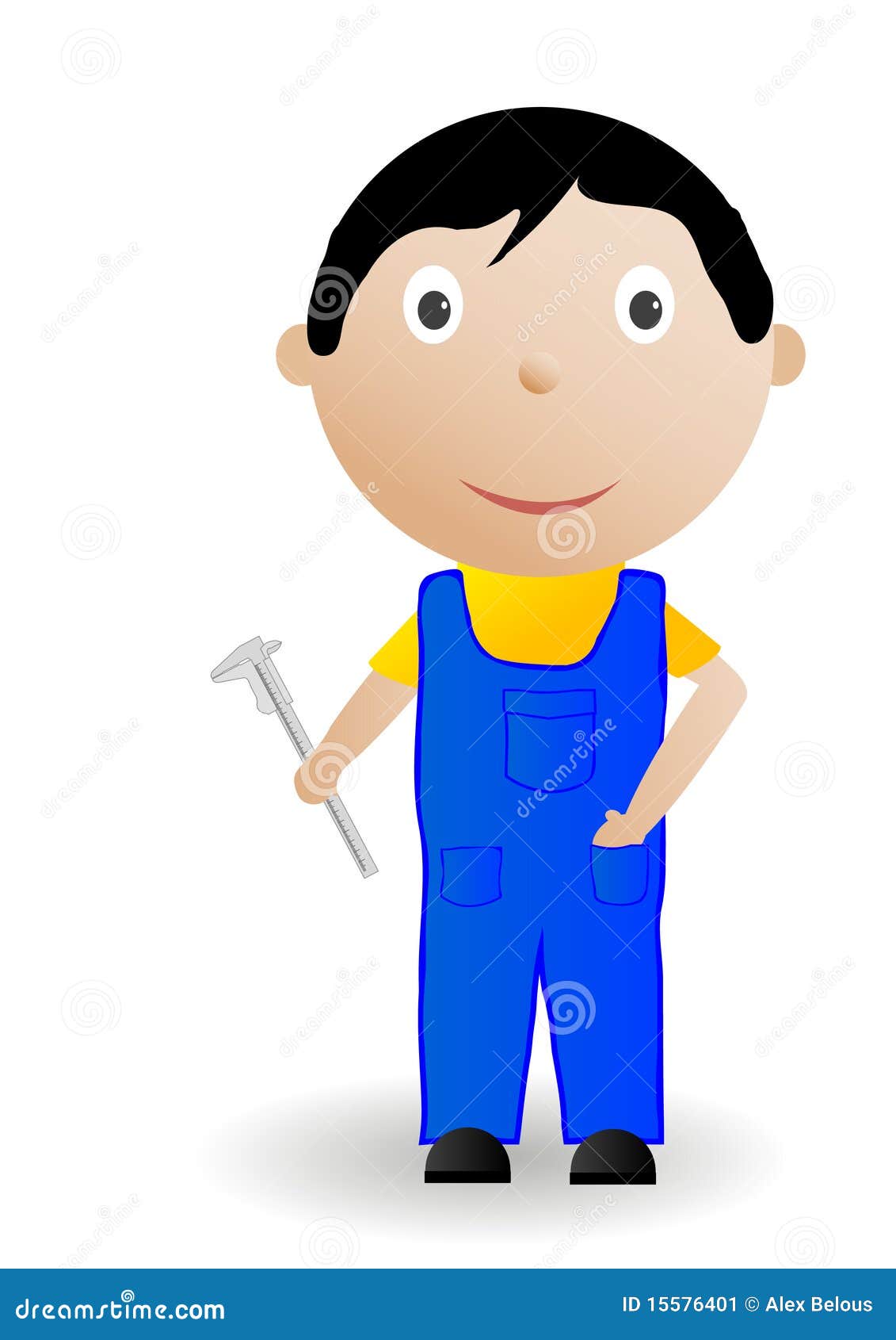 Vector Illustration the Boy with the Tool Stock Vector - Illustration ...