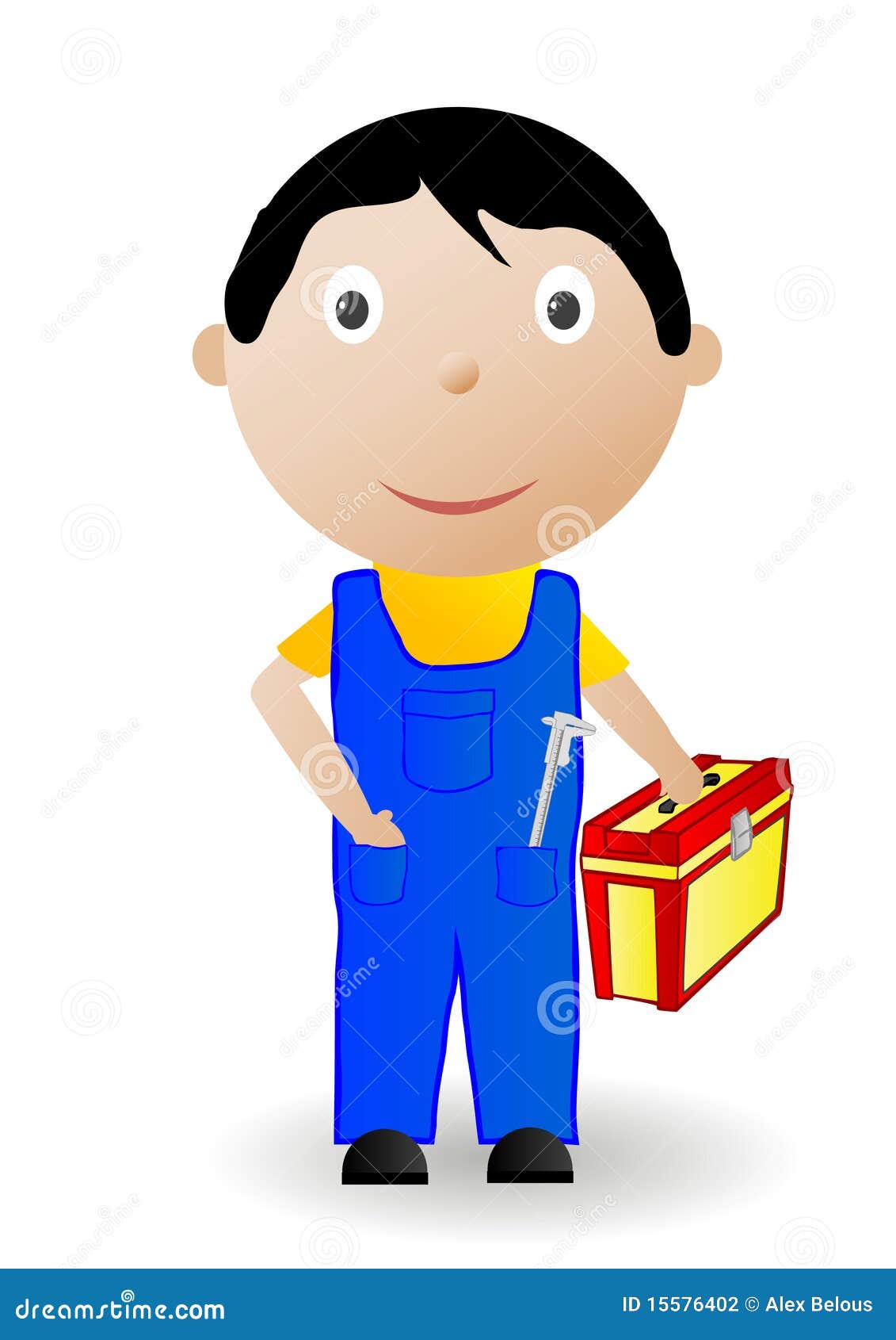 Vector Illustration The Boy With The Tool | CartoonDealer.com #15576402