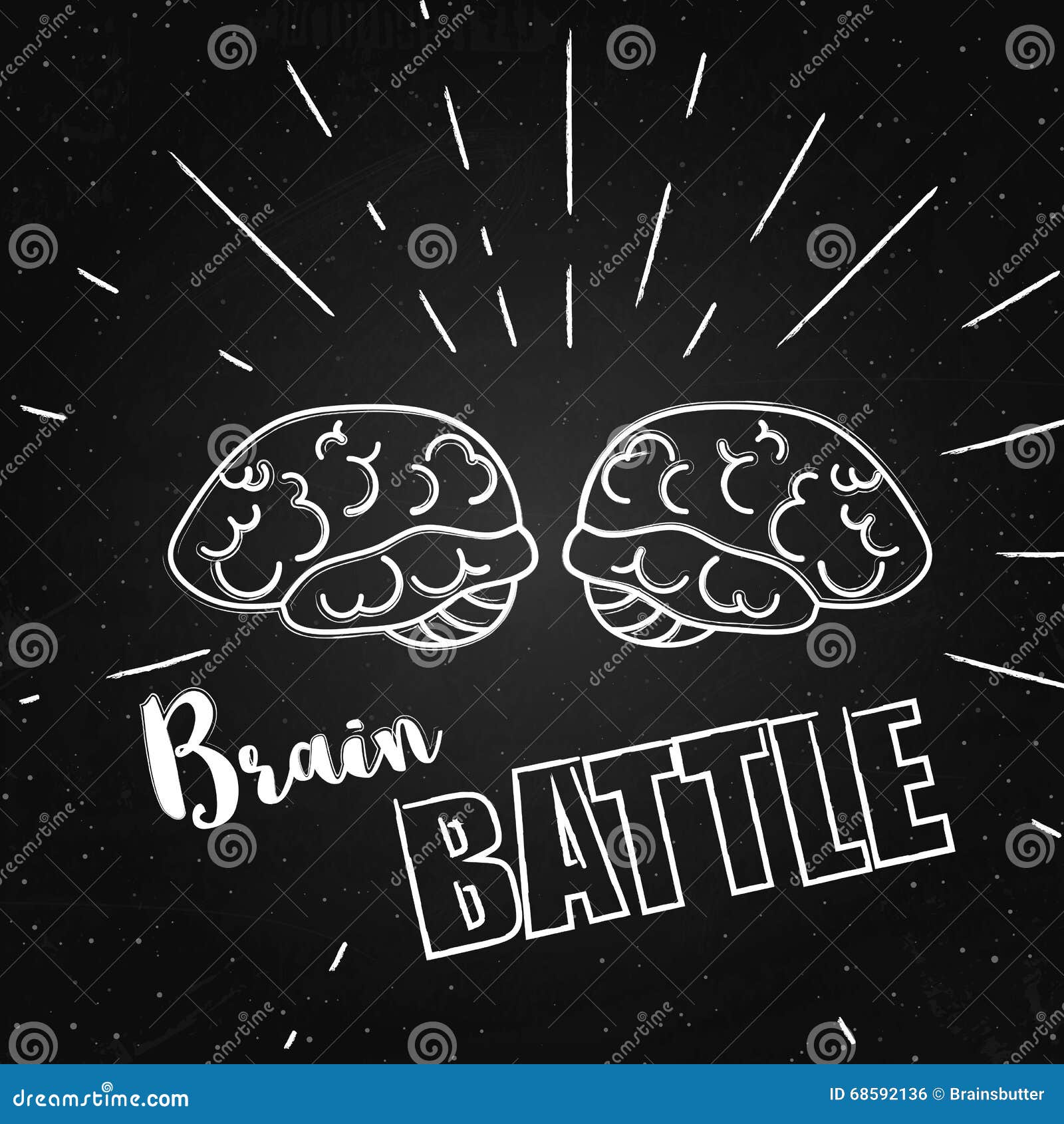 Vector Illustration of Brain on the Chalkboard. these are Iconic ...