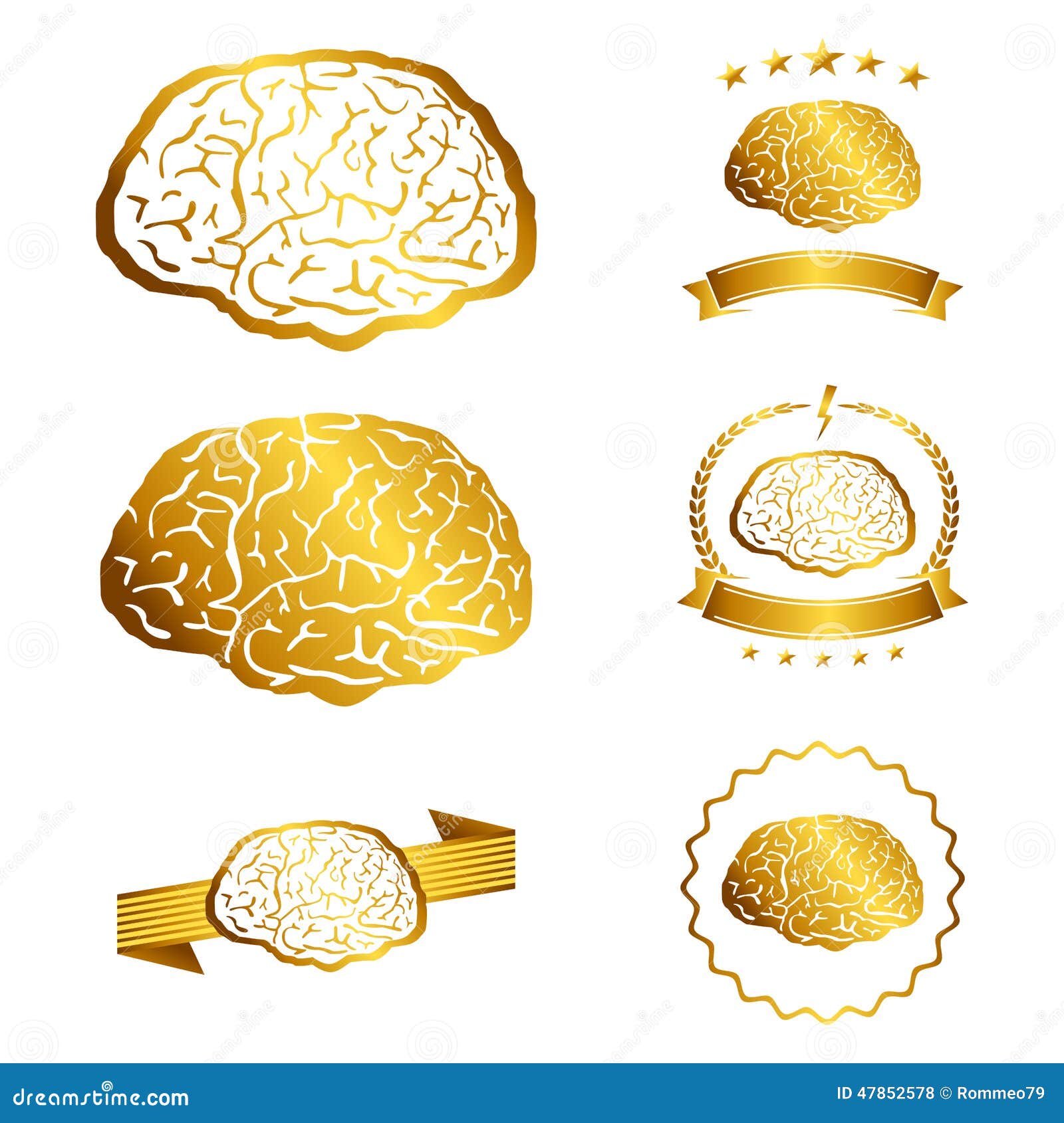 Vector Illustration of Brain Designs Iconic, Ideas, Memory, Education ...
