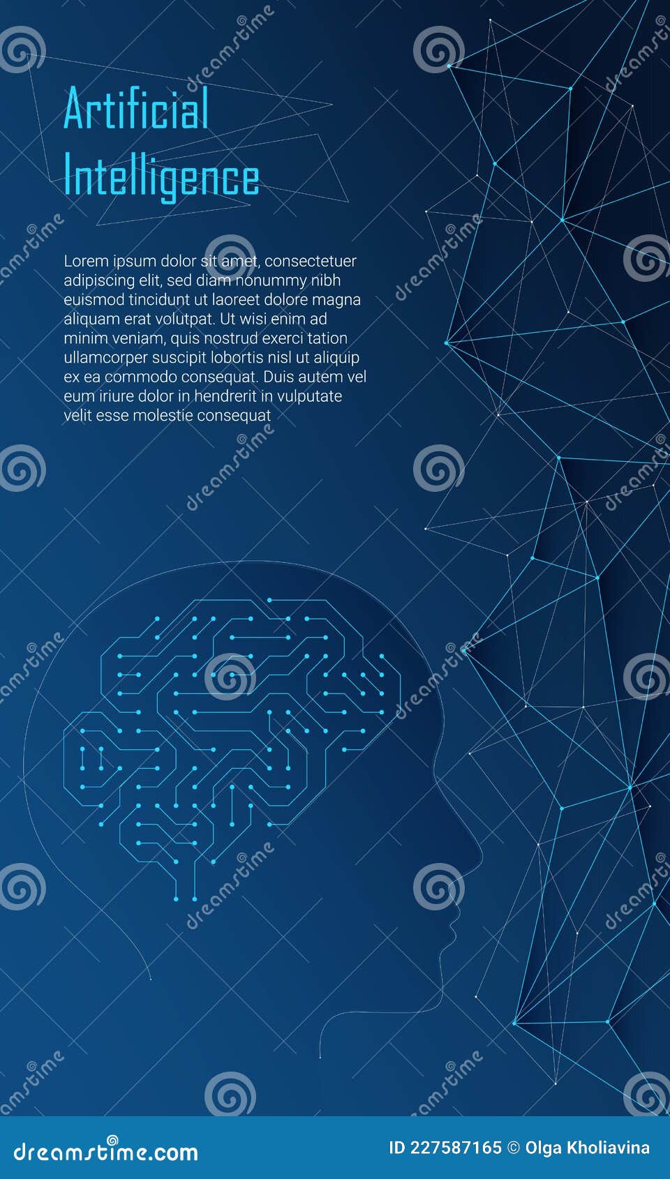 Vector Illustration of a Brain in the Form of a Computer Microcircuit ...
