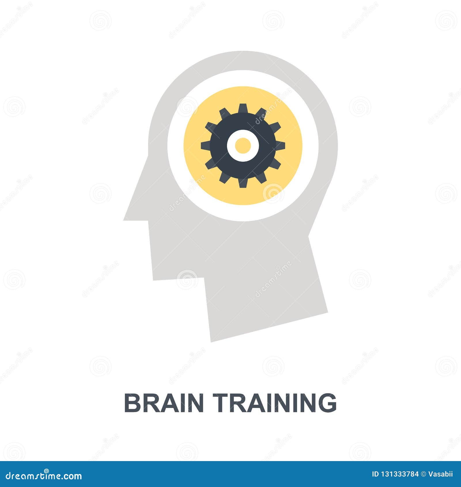 Brain Training Icon Concept Stock Vector - Illustration of imagination ...