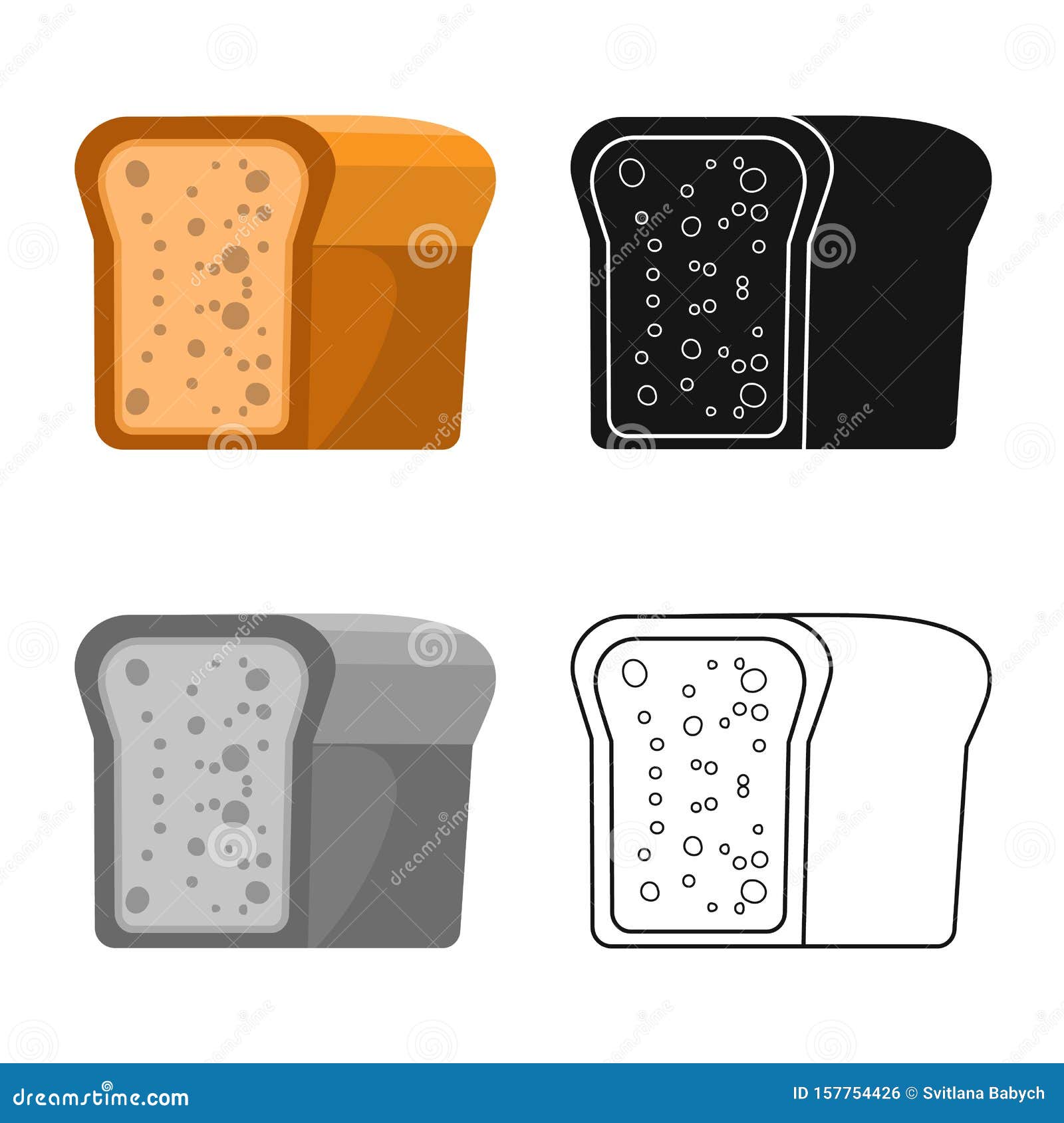 Vector Design of Bread and Loaf Symbol. Collection of Bread and Bun ...