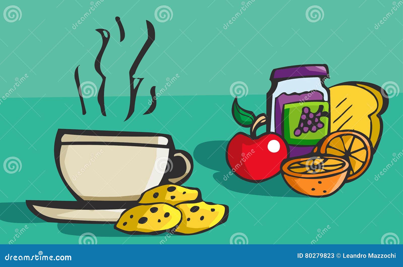 Vector Illustration Breakfast Stock Vector - Illustration of drink ...