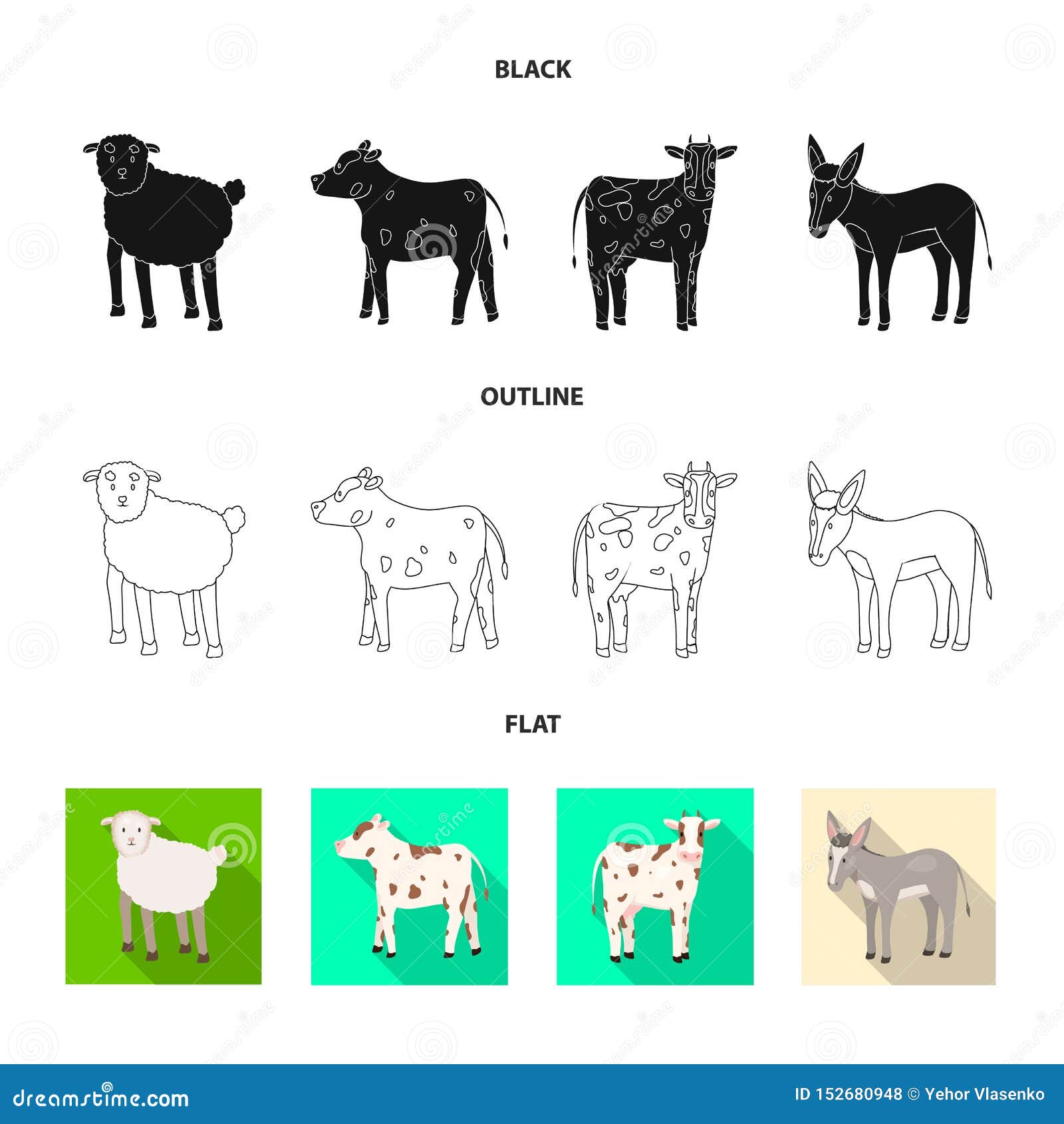 Vector Design of Breeding and Kitchen Logo. Set of Breeding and Organic ...