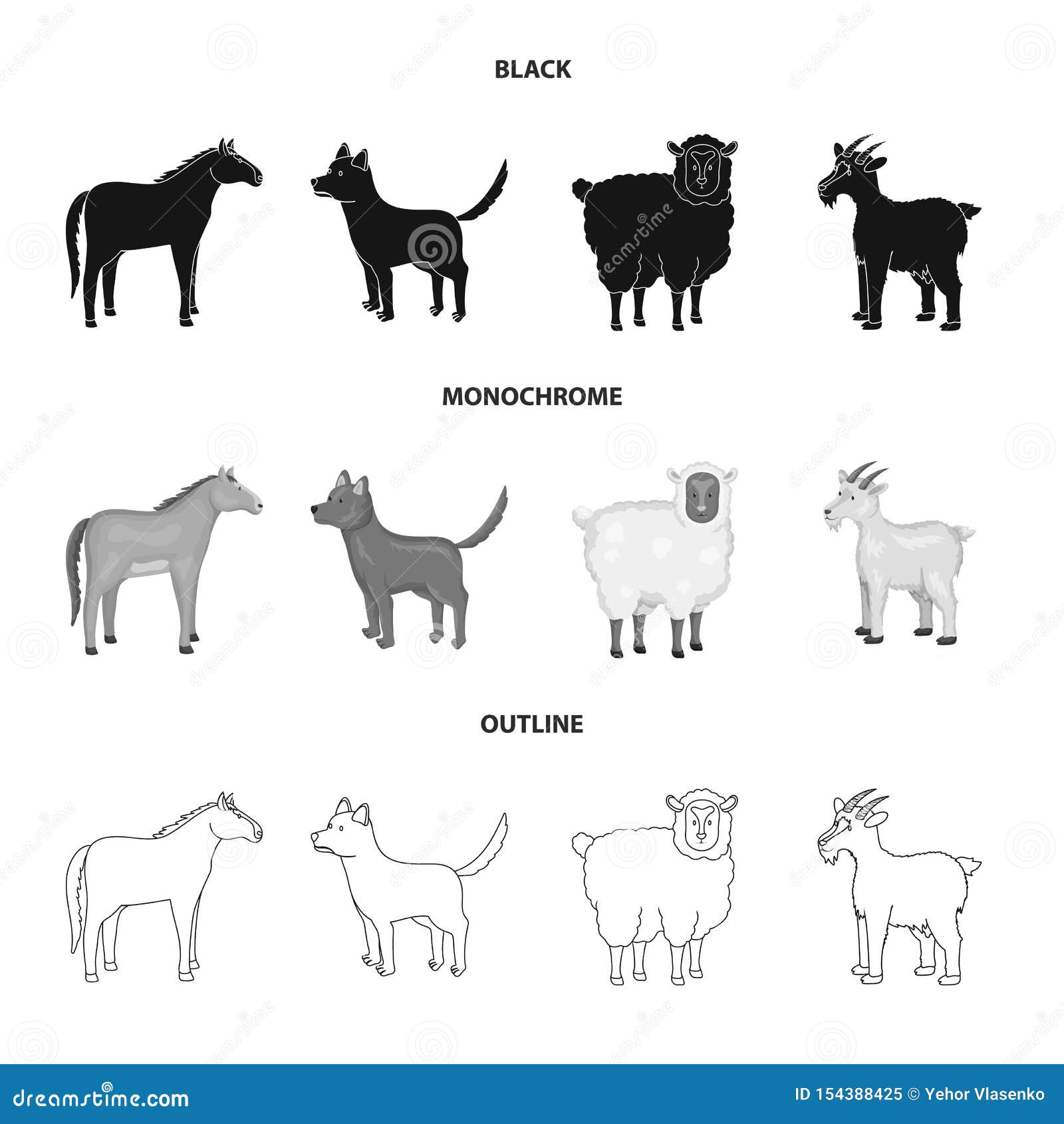 Vector Illustration of Breeding and Kitchen Icon. Set of Breeding and ...