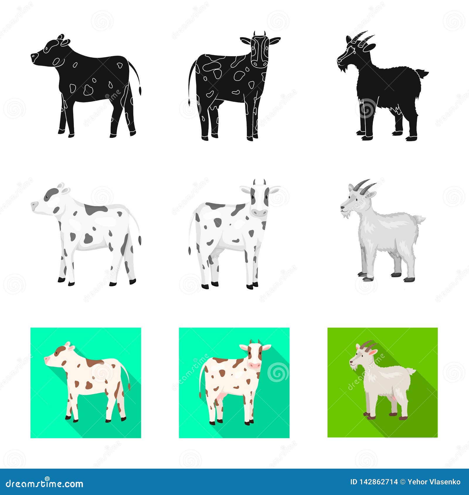 Vector Design of Breeding and Kitchen Sign. Set of Breeding and Organic ...