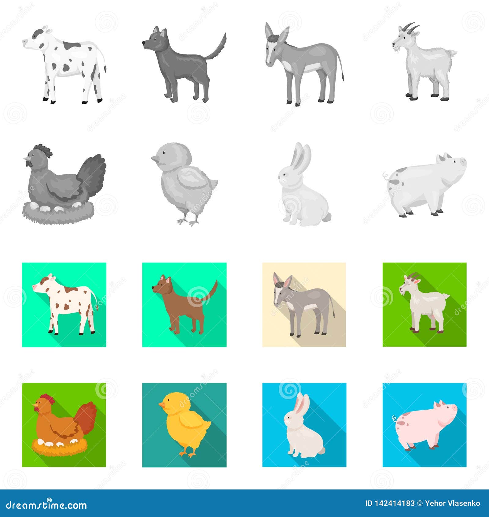 Vector Illustration of Breeding and Kitchen Sign. Set of Breeding and ...