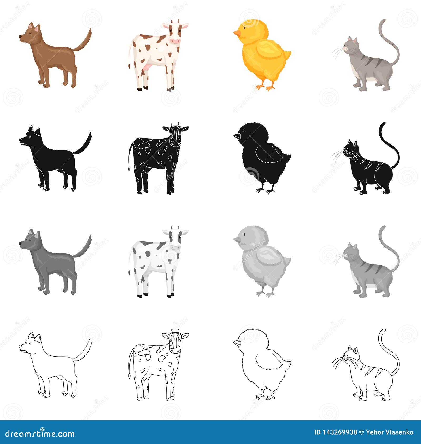 Vector Illustration of Breeding and Kitchen Sign. Set of Breeding and ...