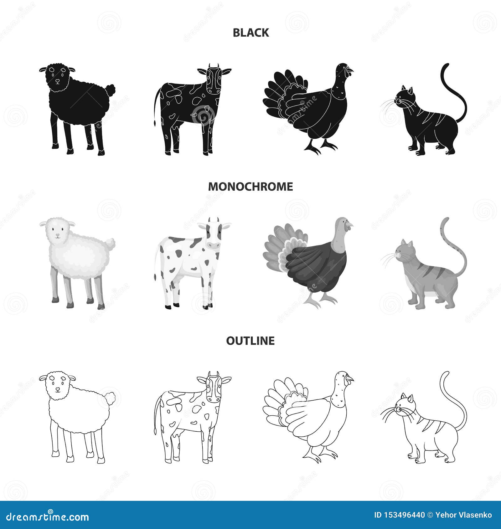 Vector Design of Breeding and Kitchen Icon. Set of Breeding and Organic ...