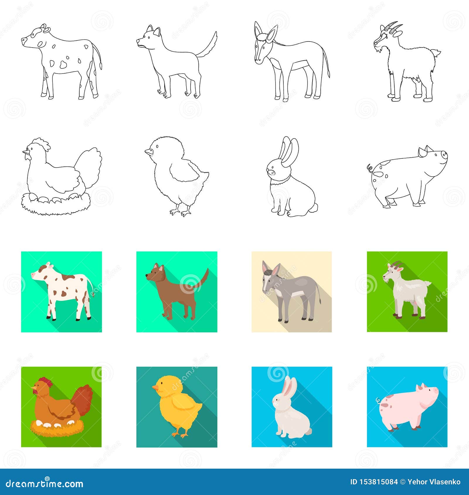 Vector Design of Breeding and Kitchen Icon. Set of Breeding and Organic ...