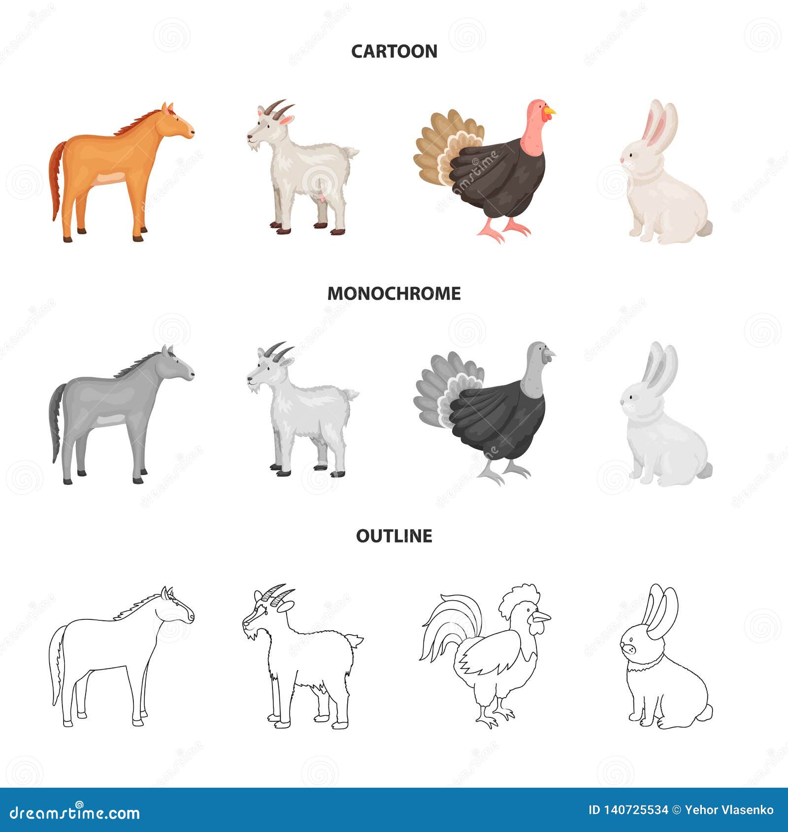 Vector Design of Breeding and Kitchen Icon. Collection of Breeding and ...