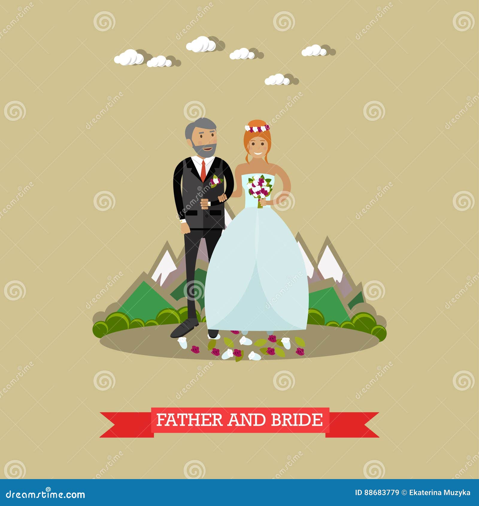 Father Of The Bride Lettering. Wedding Ceremony Modern Calligraphy ...