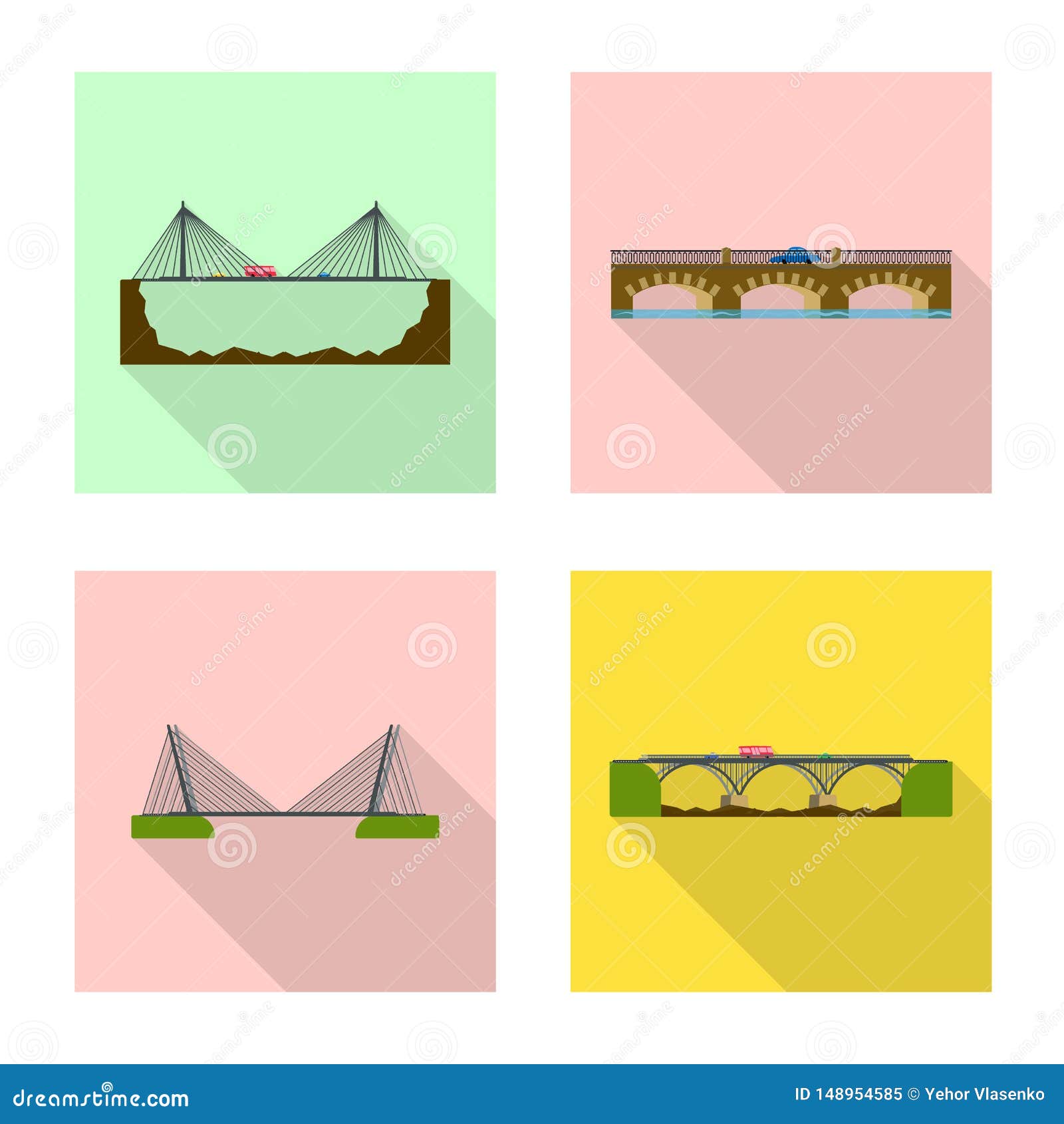 Vector Design of Bridgework and Bridge Logo. Set of Bridgework and ...