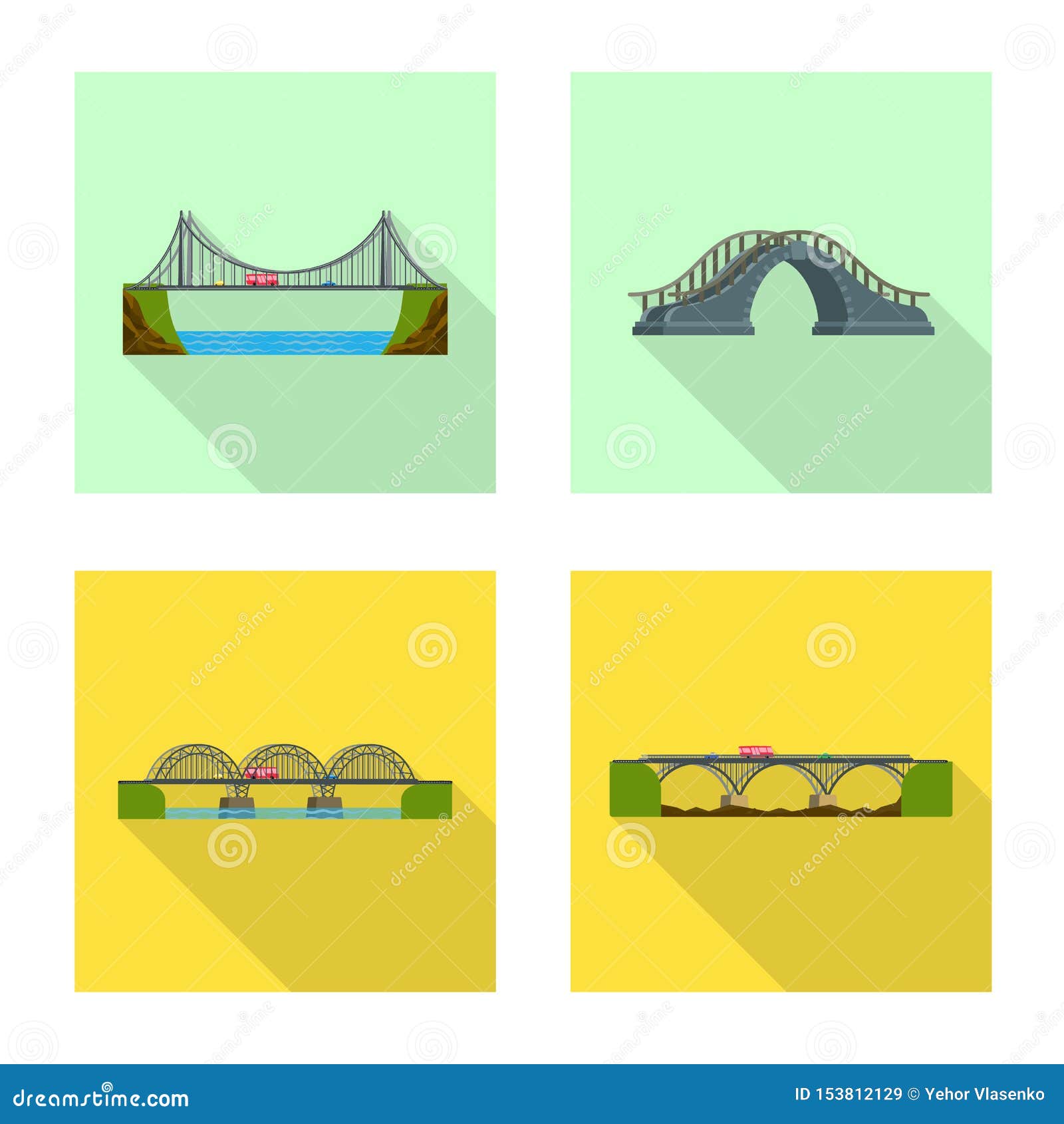 Vector Design of Bridgework and Bridge Sign. Collection of Bridgework ...