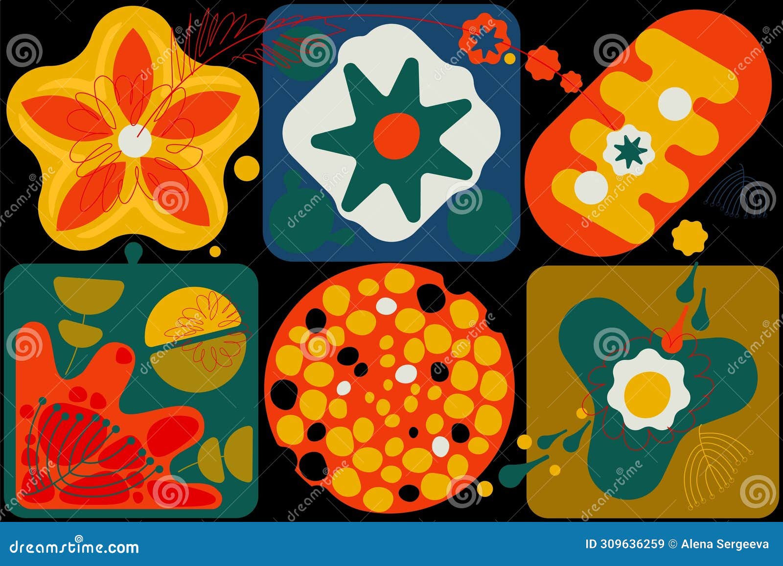 Bright Abstract Pattern with Bionic Shapes, Colors, Lines and Spots ...