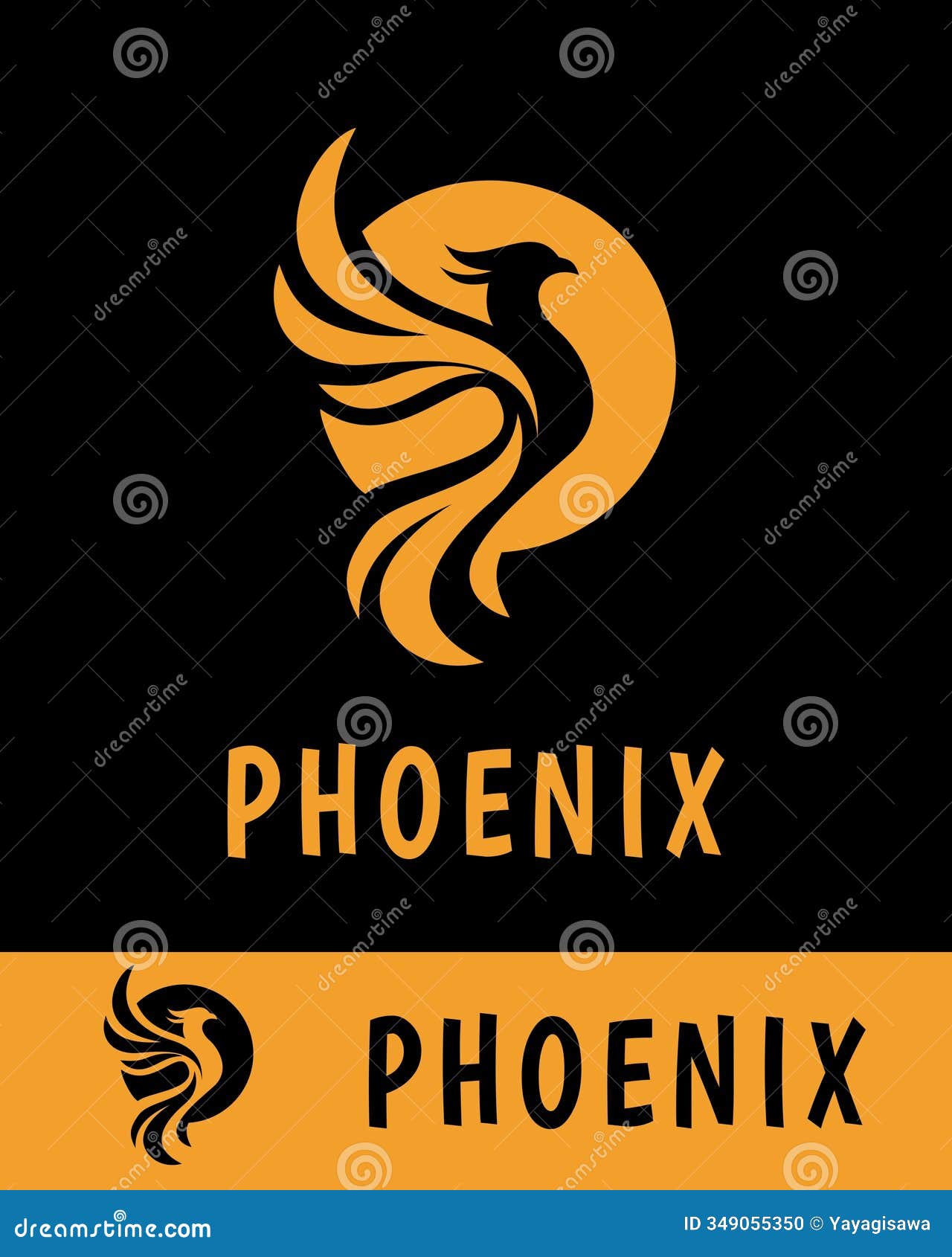 Vector Illustration of a Bright Abstract Phoenix Logo Stock Vector ...