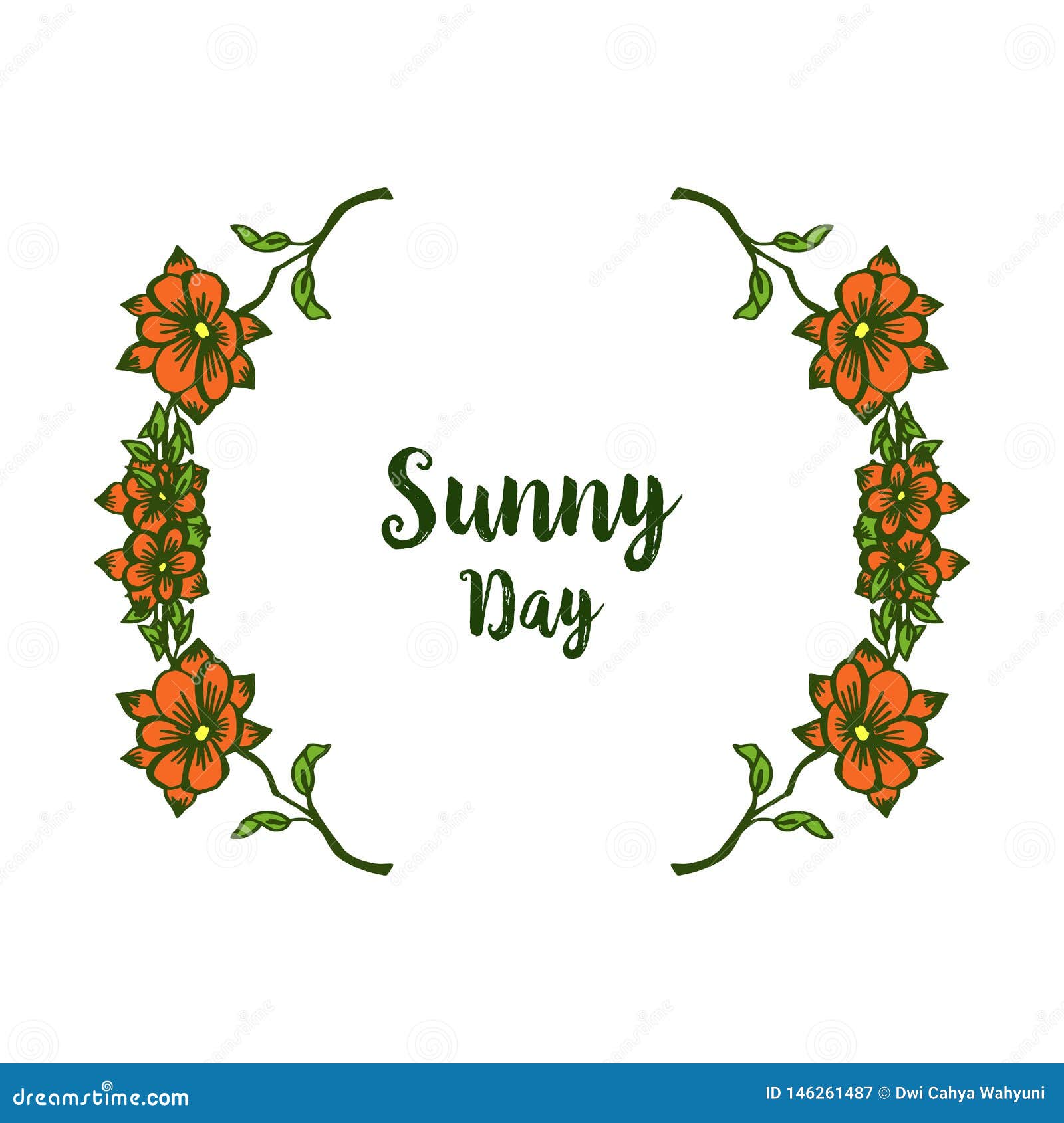 Vector Illustration Bright Flower Frame for Invitation Sunny Day Stock ...