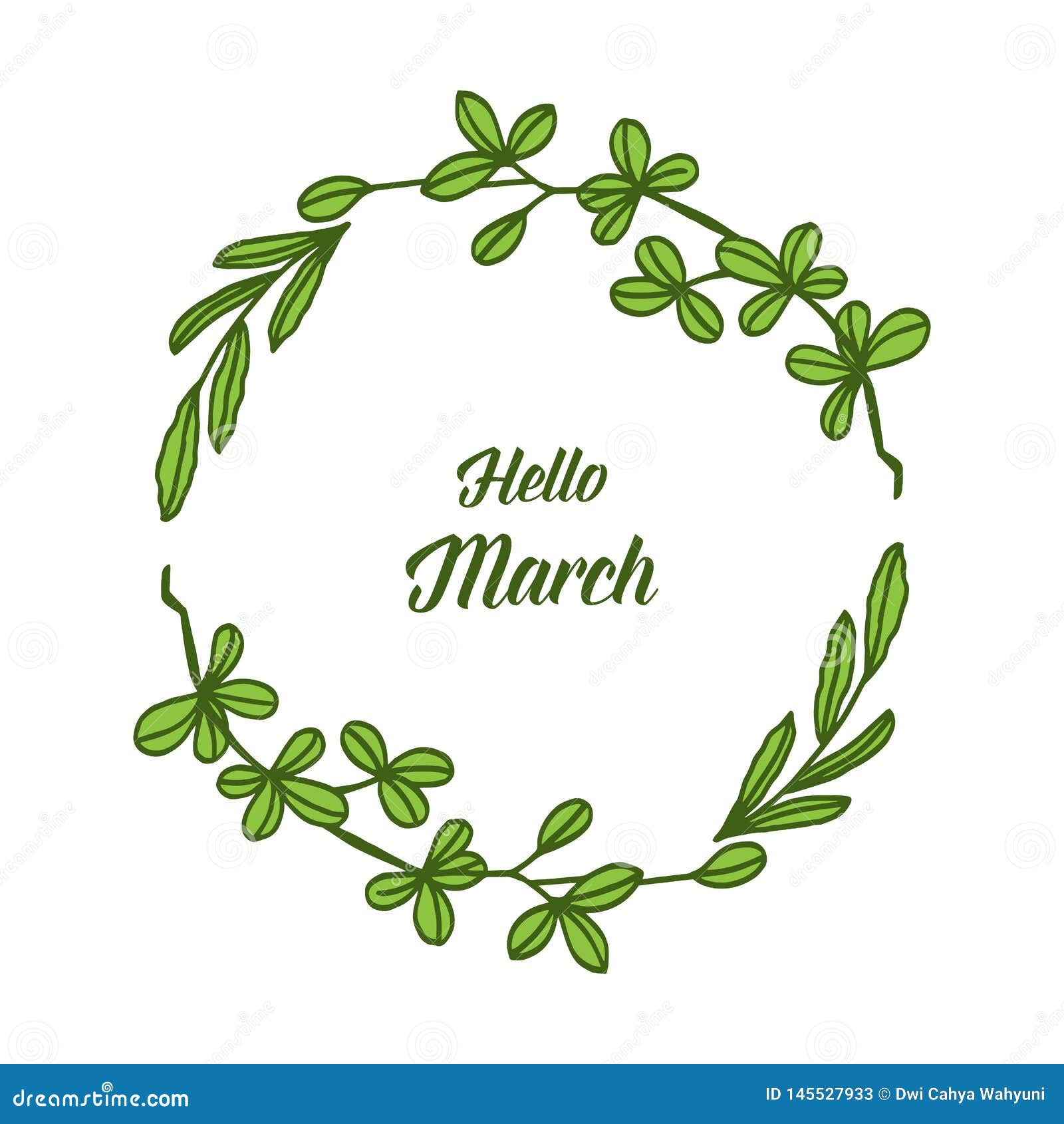 Vector Illustration Bright Flowers Frame for Invitation Hello March ...